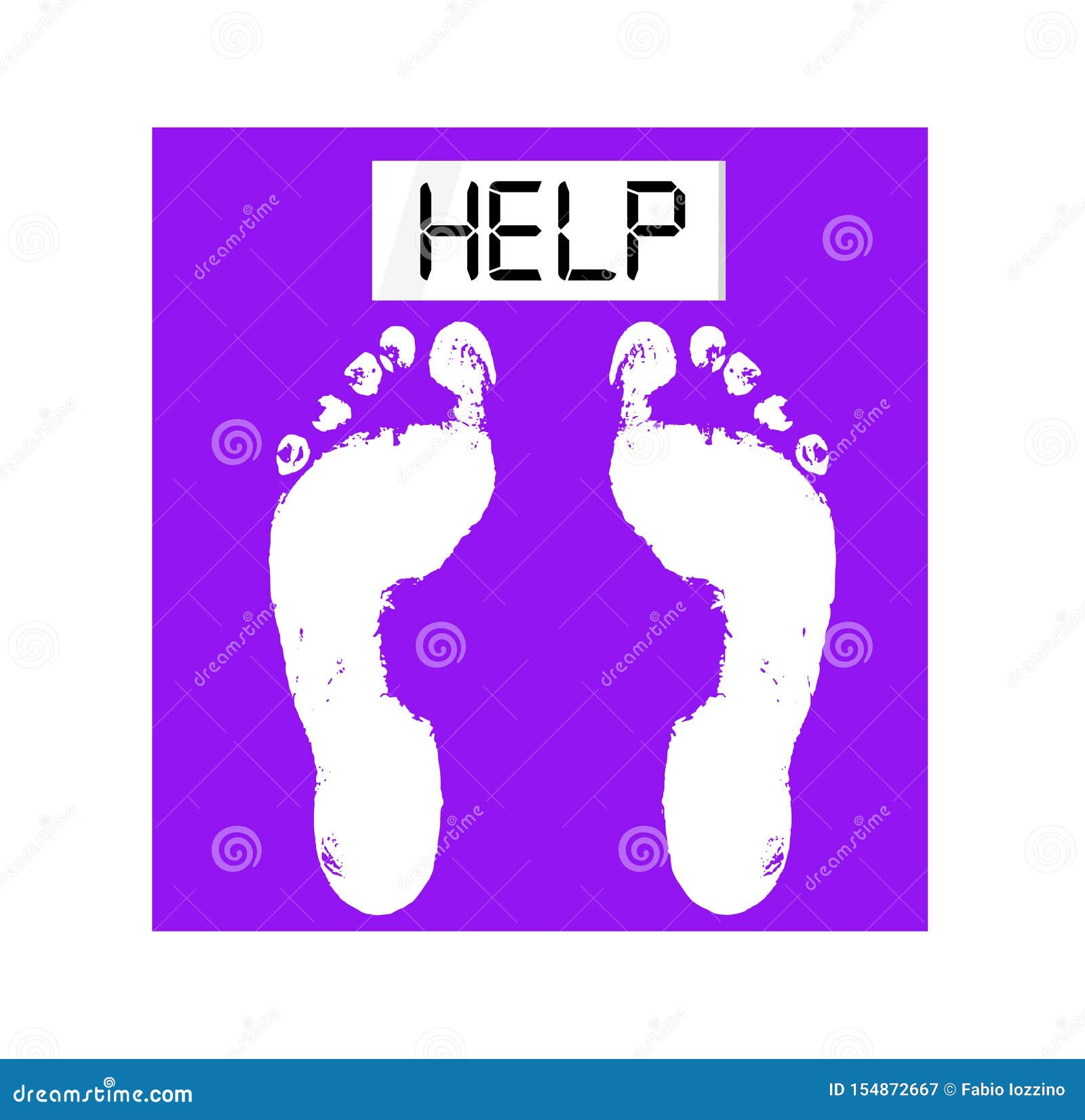 Illustration of a Scale Asking for Help. Eating Disorder Concept Stock ...