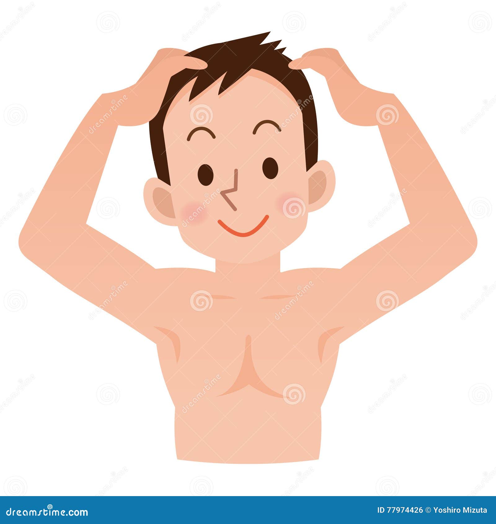 Illustration of Scalp Massage Stock Vector - Illustration of skin, hair ...