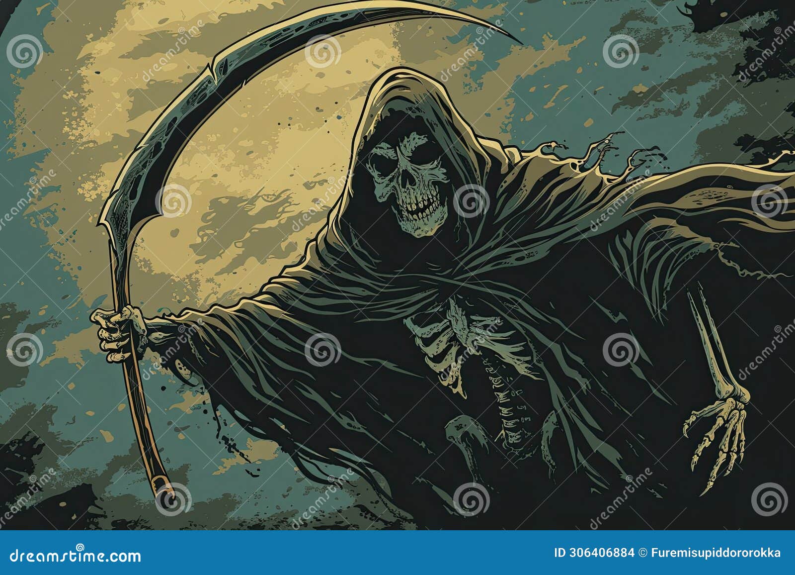 Illustration of a Scary Grim Reaper Death Stock Illustration ...