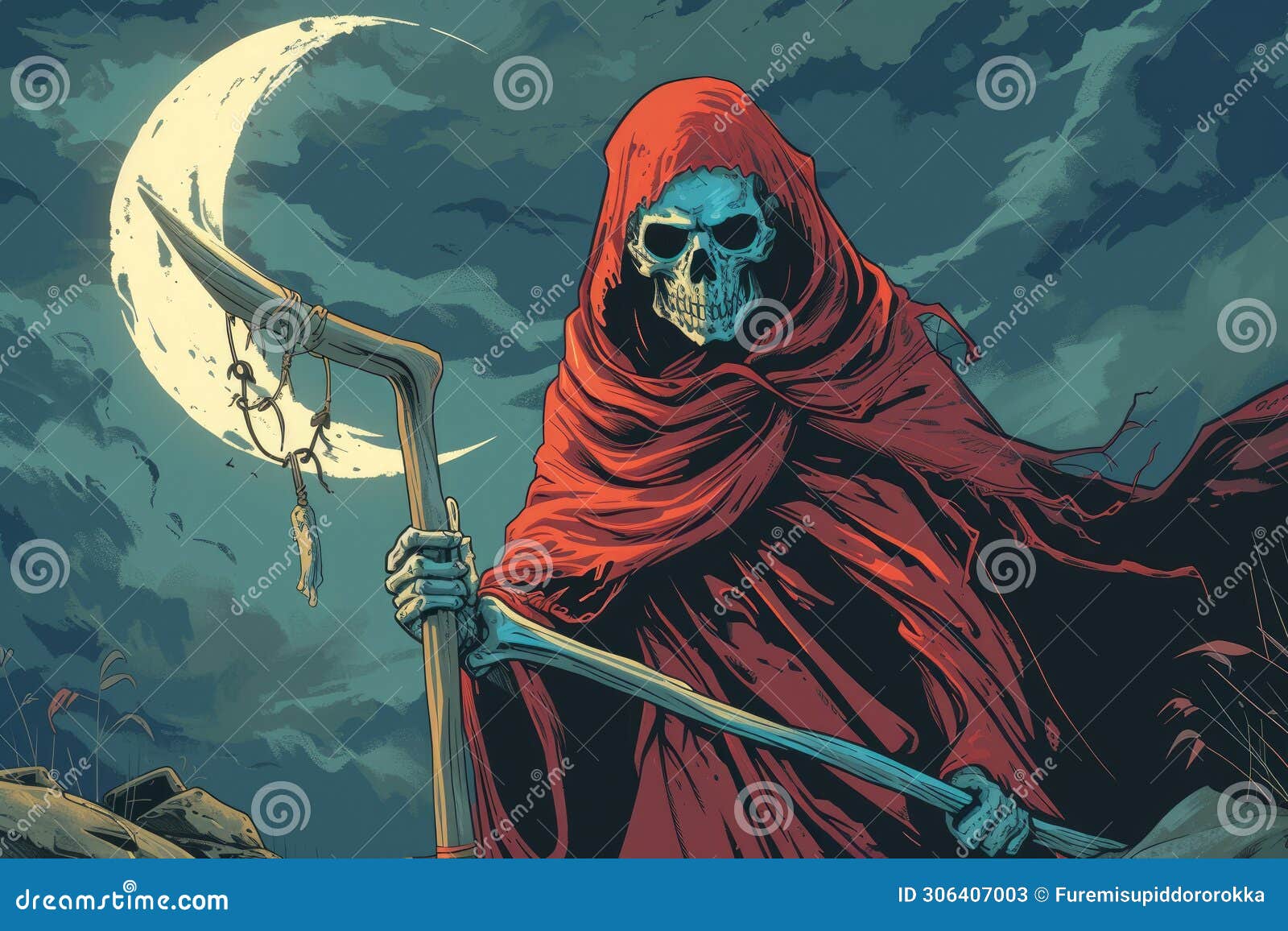 Illustration of a Scary Grim Reaper Death Stock Illustration ...