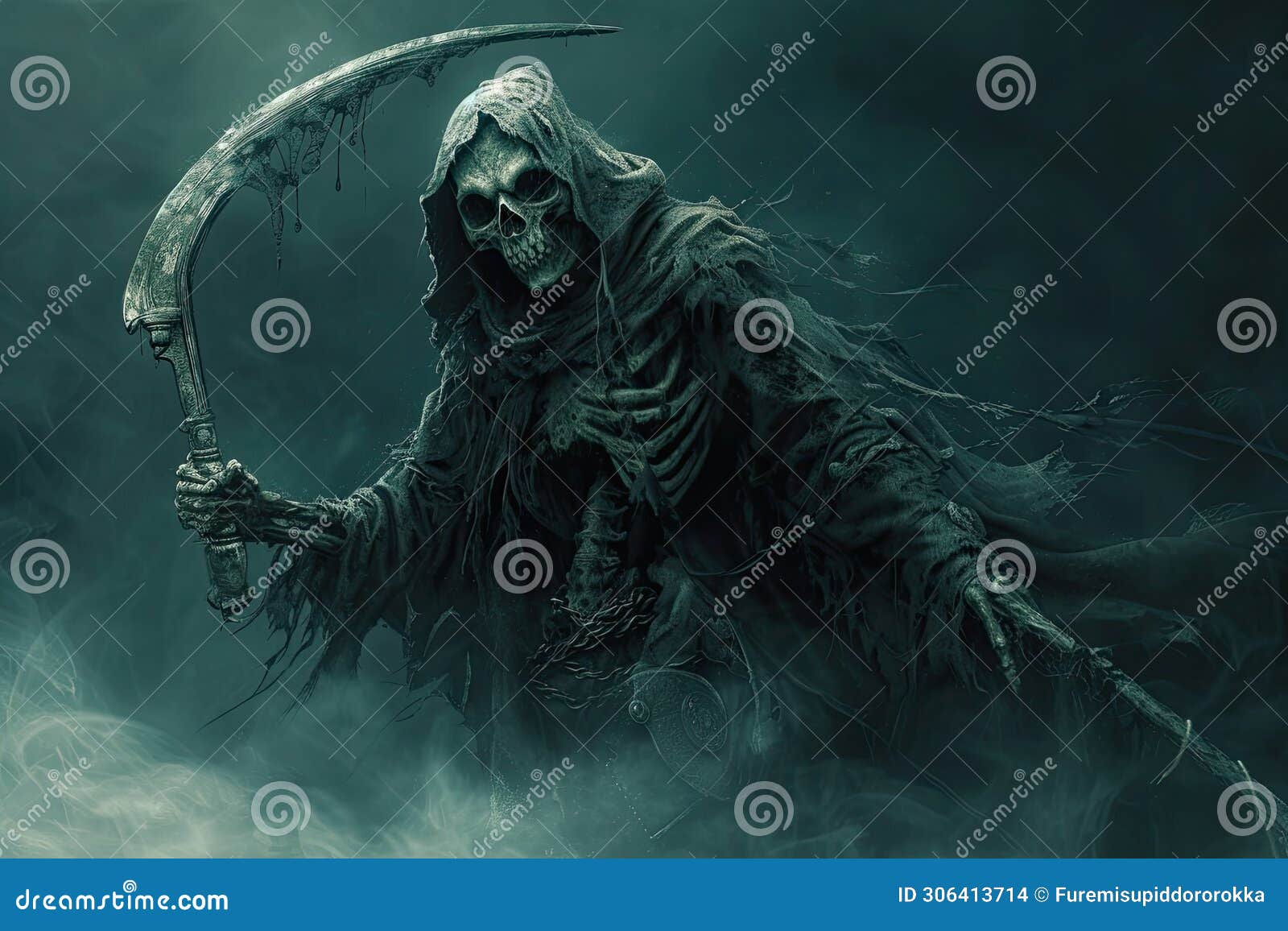 Illustration of a Scary Grim Reaper Death Stock Illustration ...