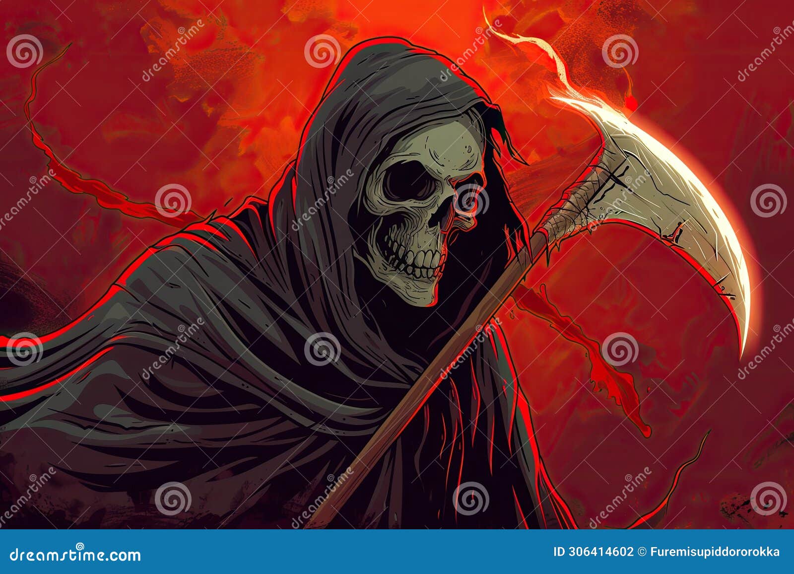 Illustration of a Scary Grim Reaper Death Stock Illustration ...