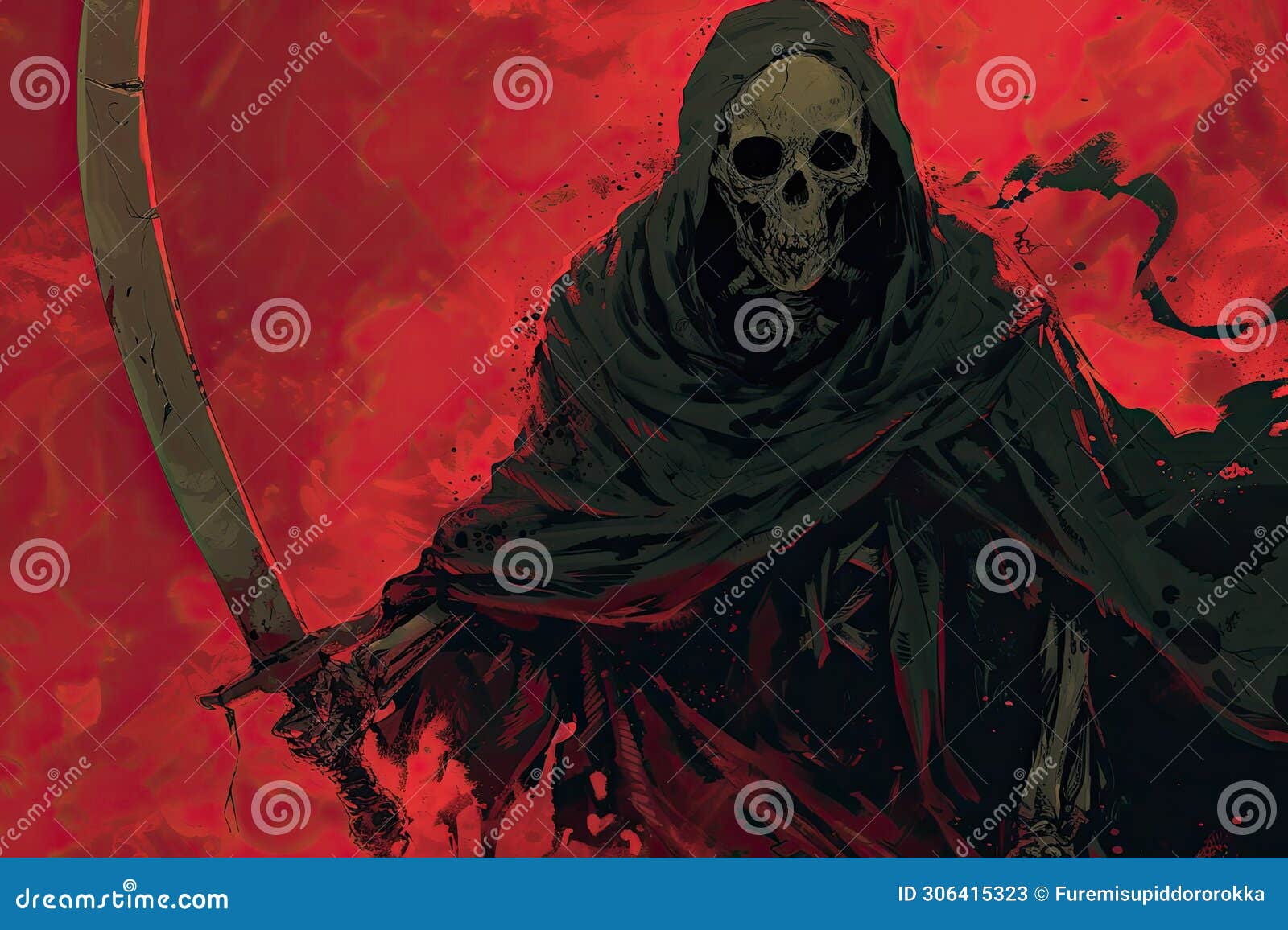 Illustration of a Scary Grim Reaper Death Stock Illustration ...