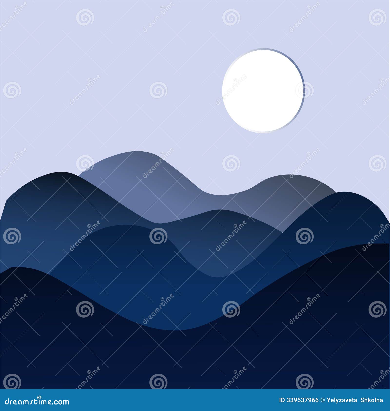 Illustration of a Scenery with Girl on the Moon As the Background ...
