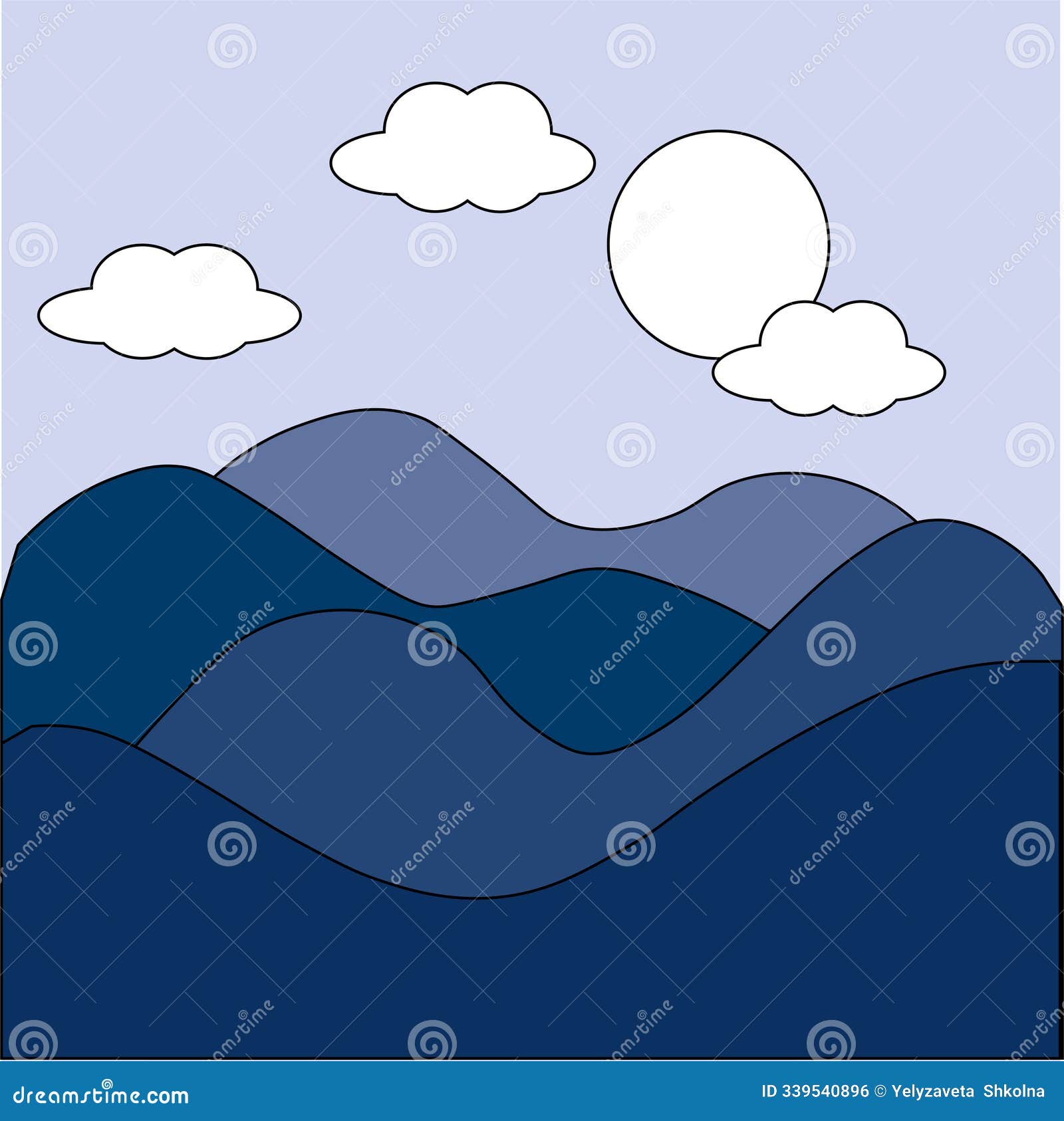 Illustration of a Scenery with Girl on the Moon As the Background ...