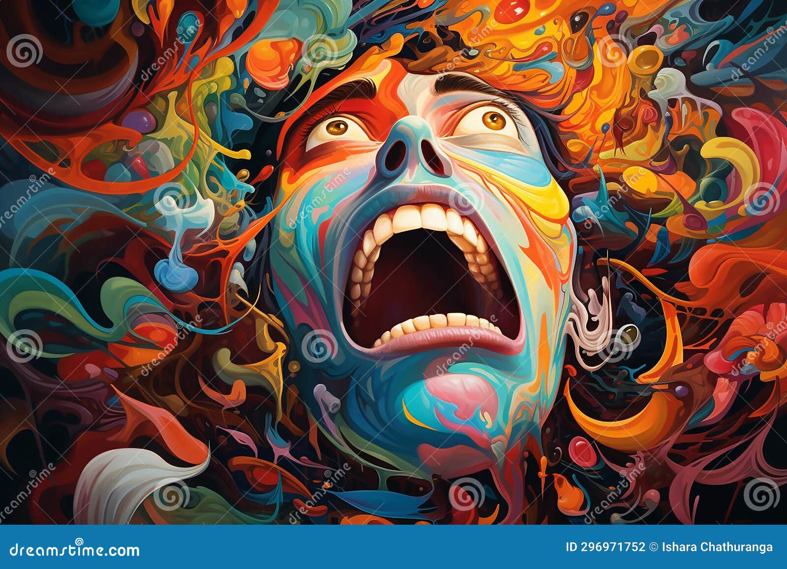 Illustration of Schizophrenic Patient S Mind. Surreal Imagery Unveiling ...