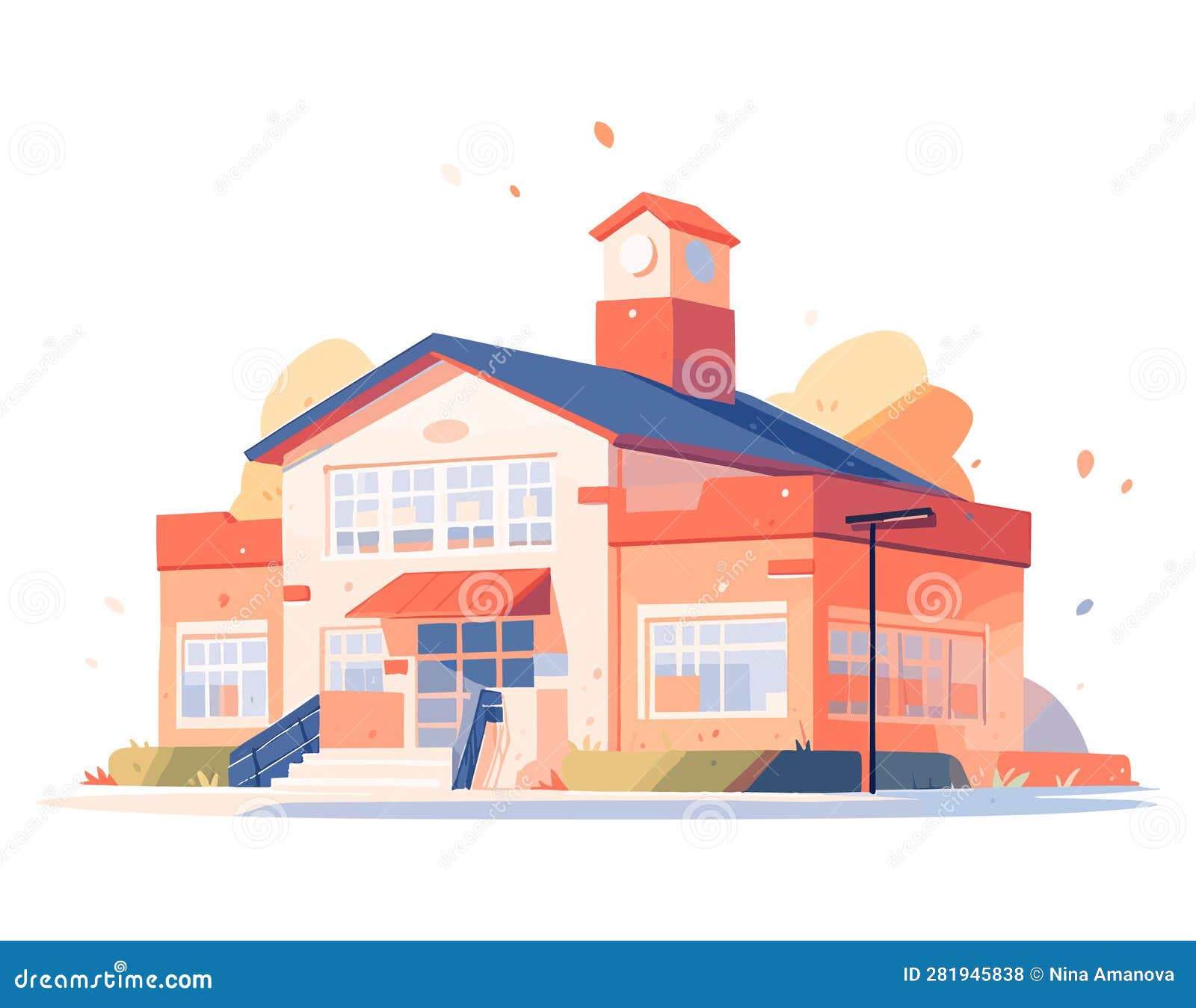 Illustration of School Building Stock Vector - Illustration of city ...
