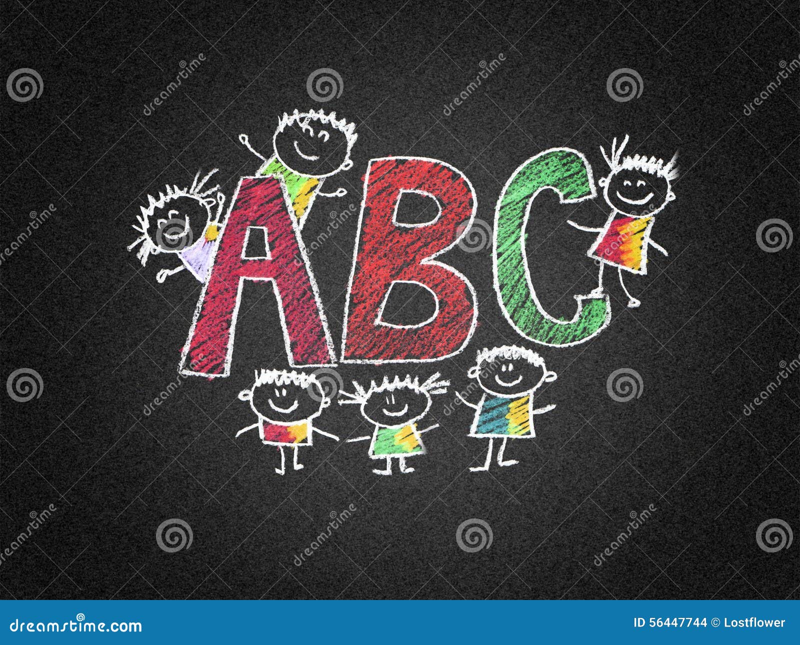 Illustration of School Kids with Alphabet Stock Illustration ...