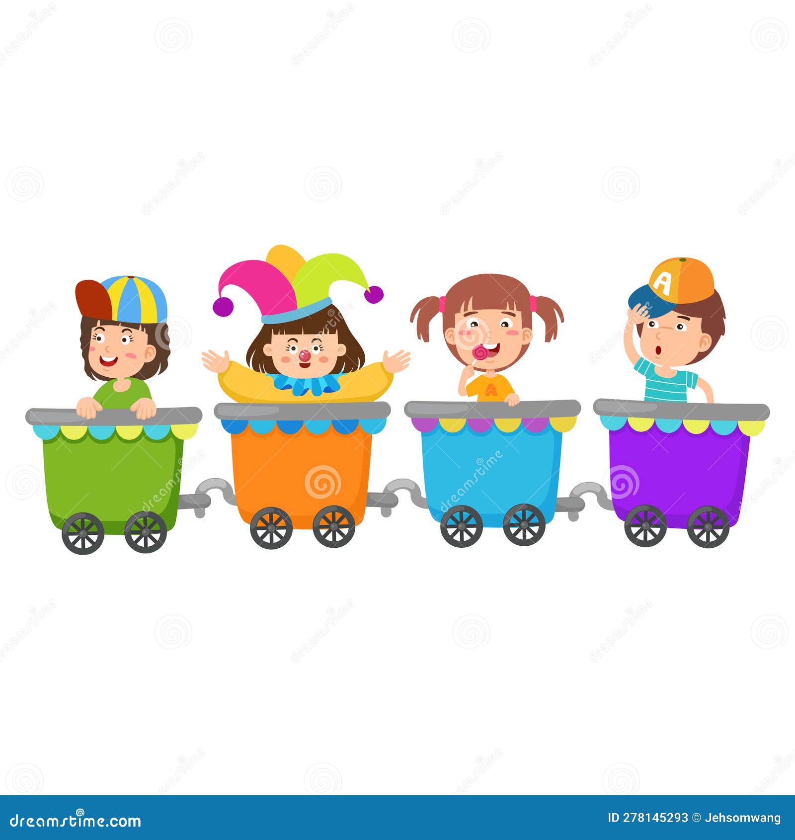 Illustration of School Kids Riding Train Transportation Education Stock ...
