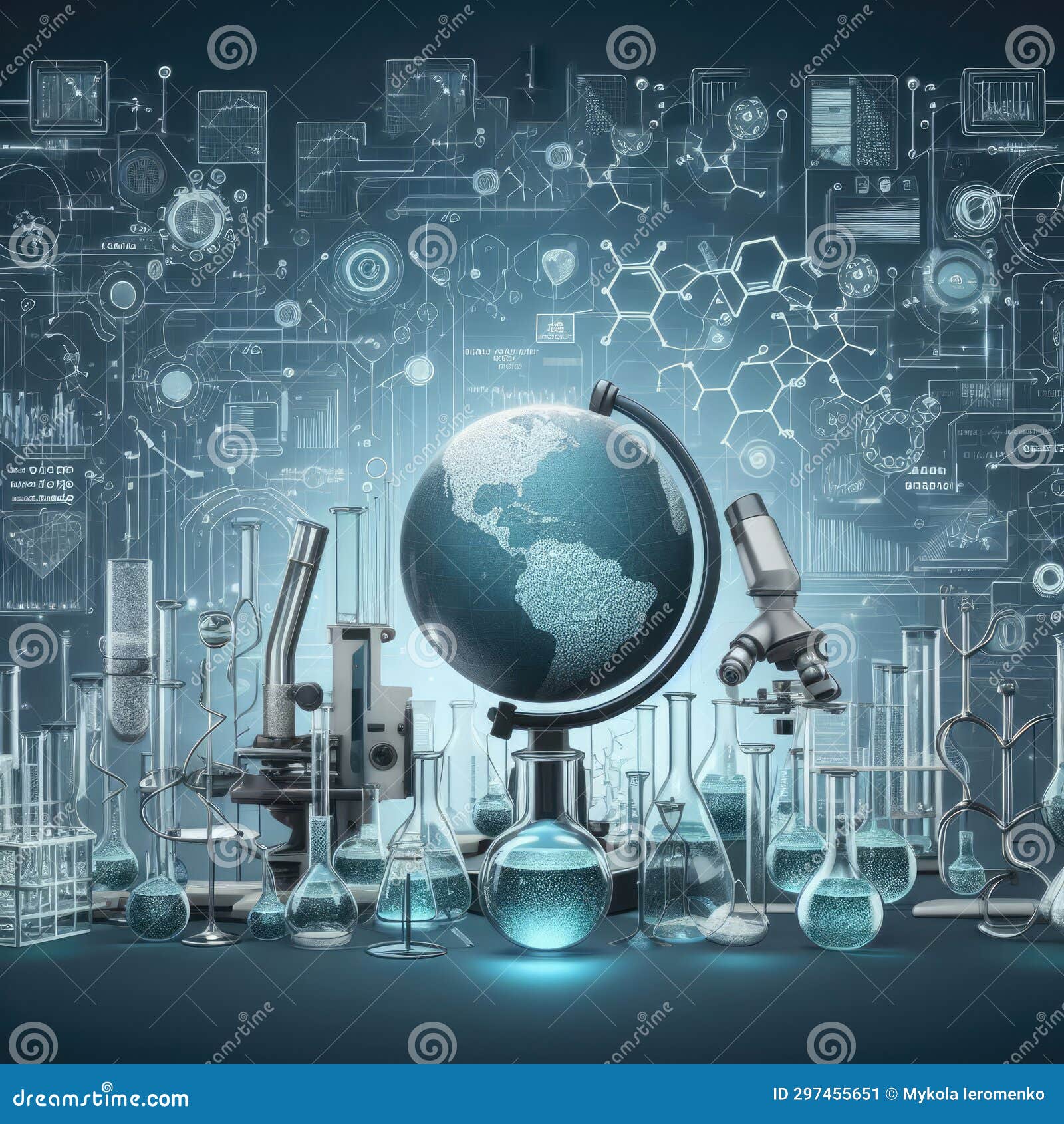 An Illustration of Science and Inquiry. Stock Image - Image of formula ...