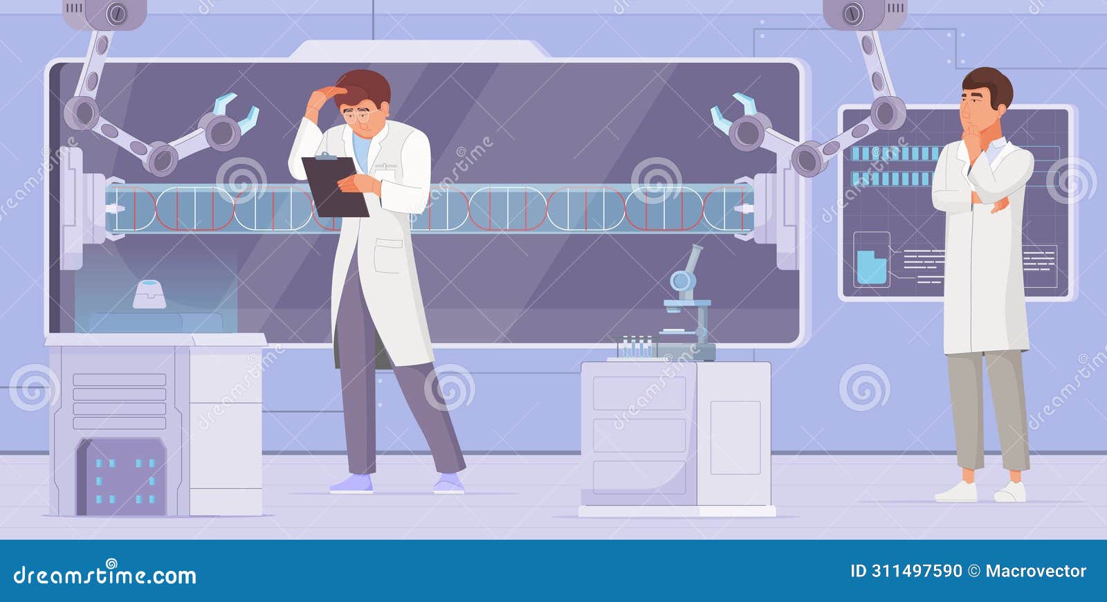 Science Lab Illustration in Flat Design Stock Illustration ...