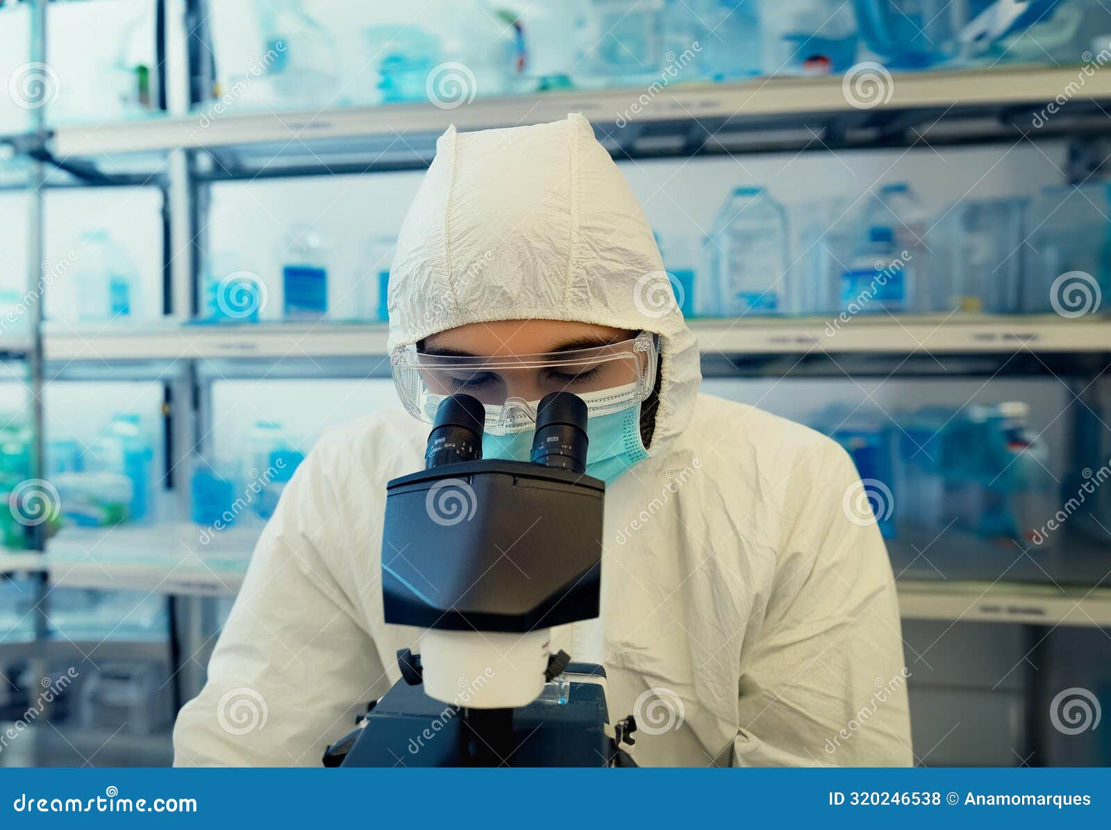 Illustration of Scientist Dressed in Protective Gear in a Lab Coat ...