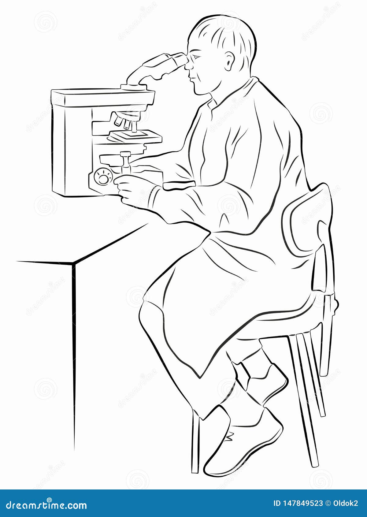 Illustration of a Scientist with Microscope , Vector Draw Stock Vector ...