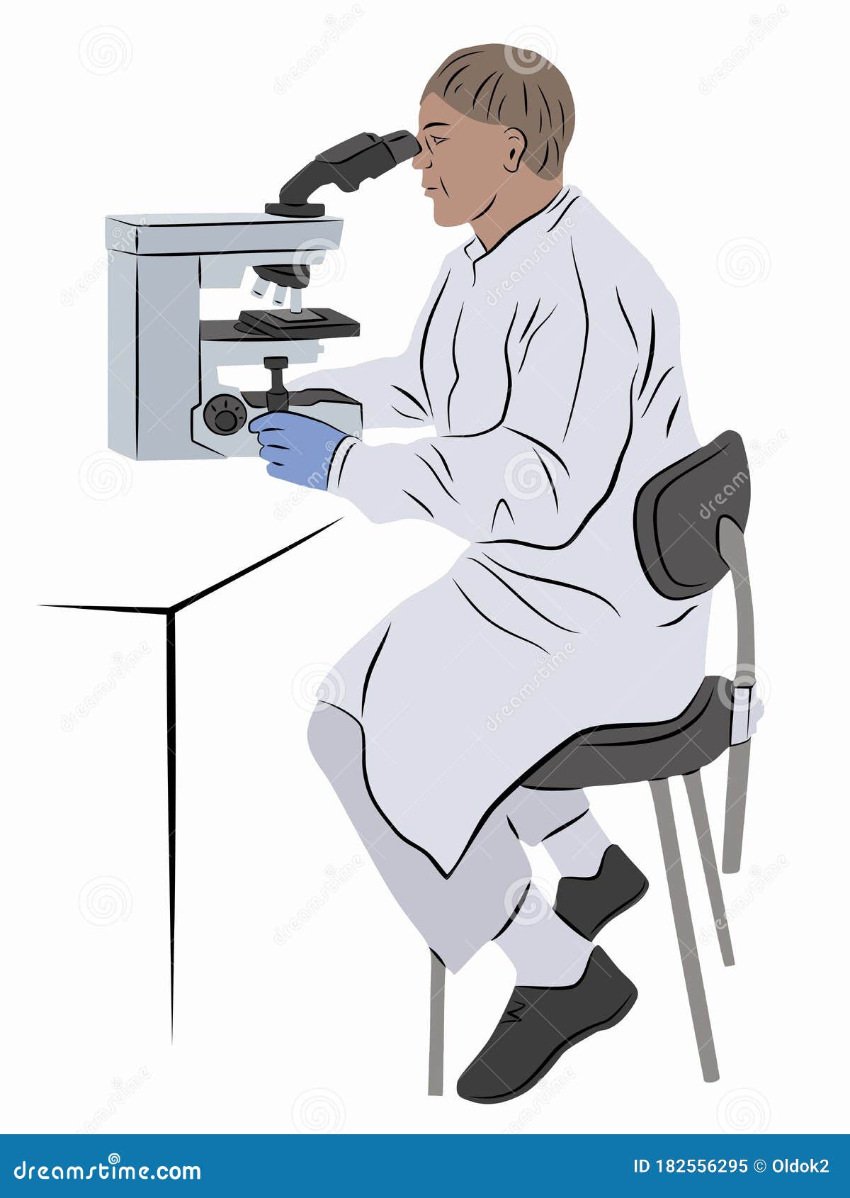 Illustration Of Scientist Experimenting With The Robot Royalty-Free ...