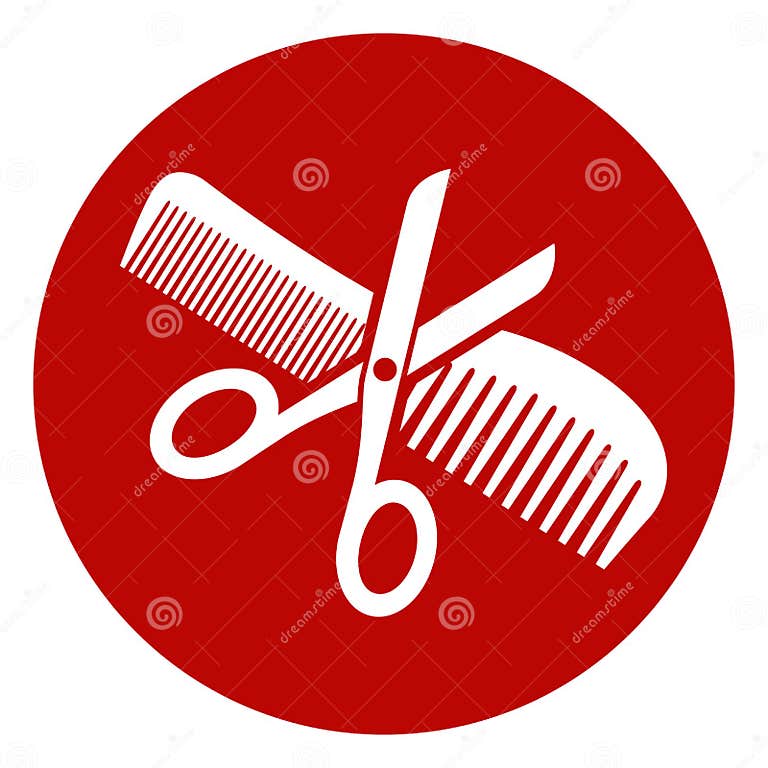 Scissors and comb icon stock vector. Illustration of sign - 107354076
