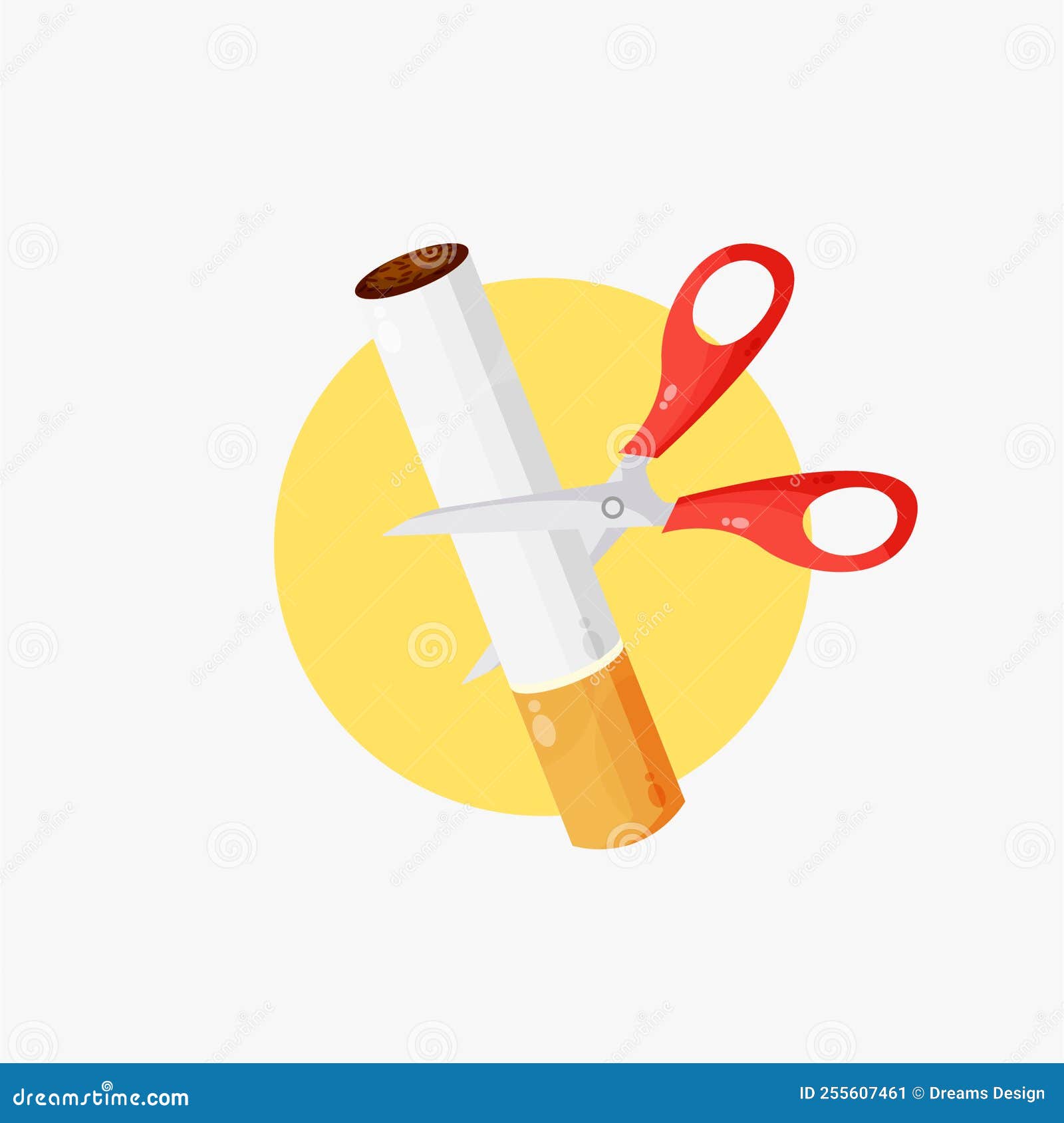 Illustration of Scissors Cutting a Cigarette Stock Vector ...