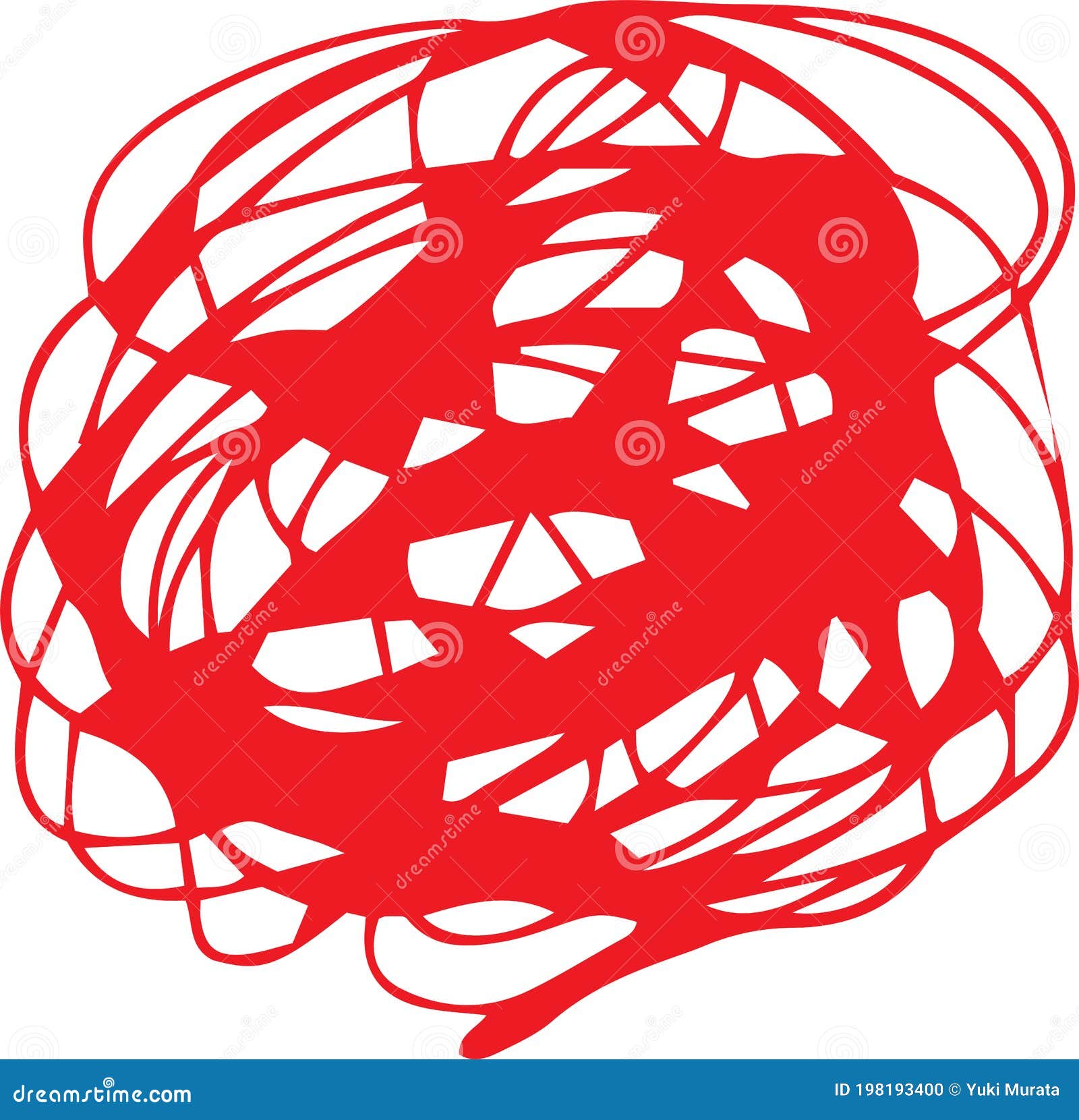 Illustration of a Scribble Red Circle Stock Vector - Illustration of ...