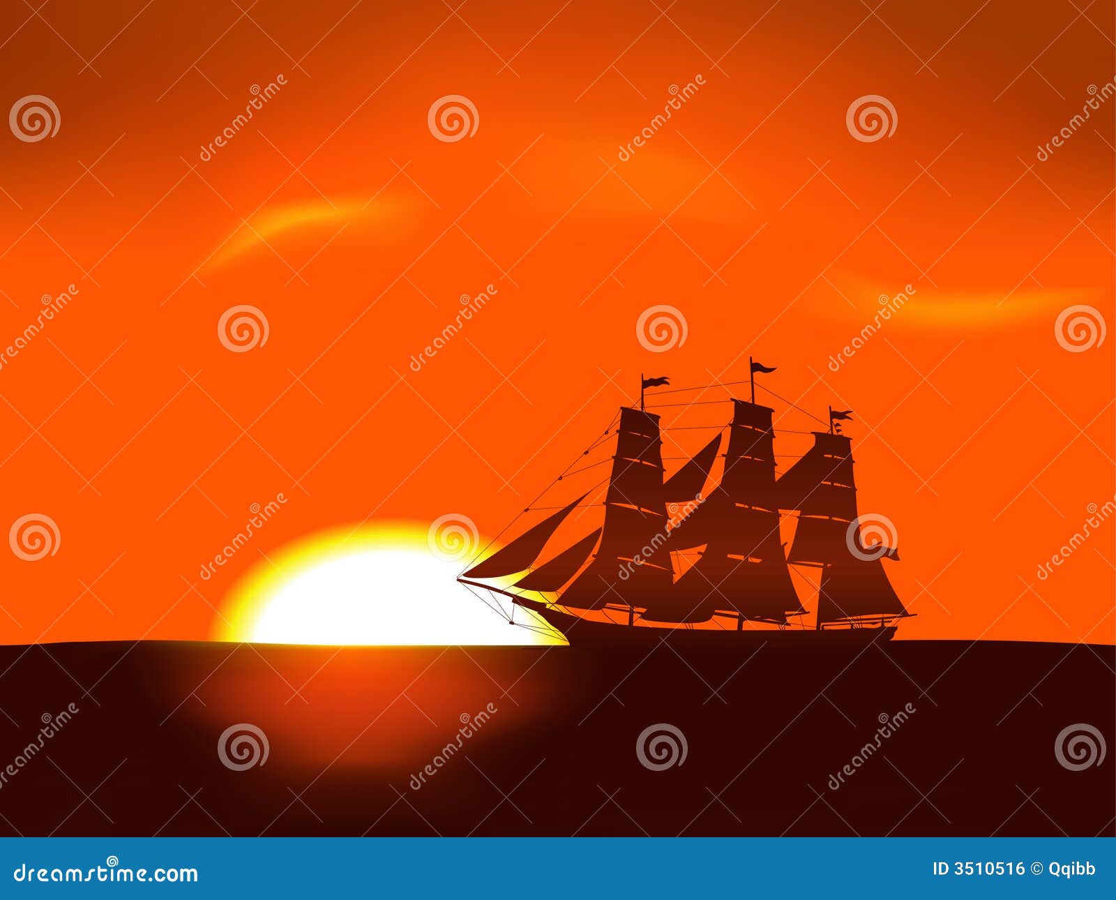 Illustration of Sea Sunrise Stock Vector - Illustration of cloudy ...