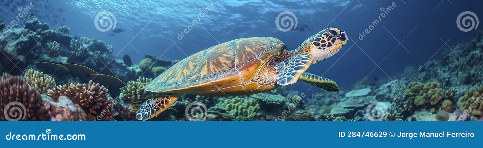 Illustration, Sea Turtle, Website Header, Ai Generative Stock ...