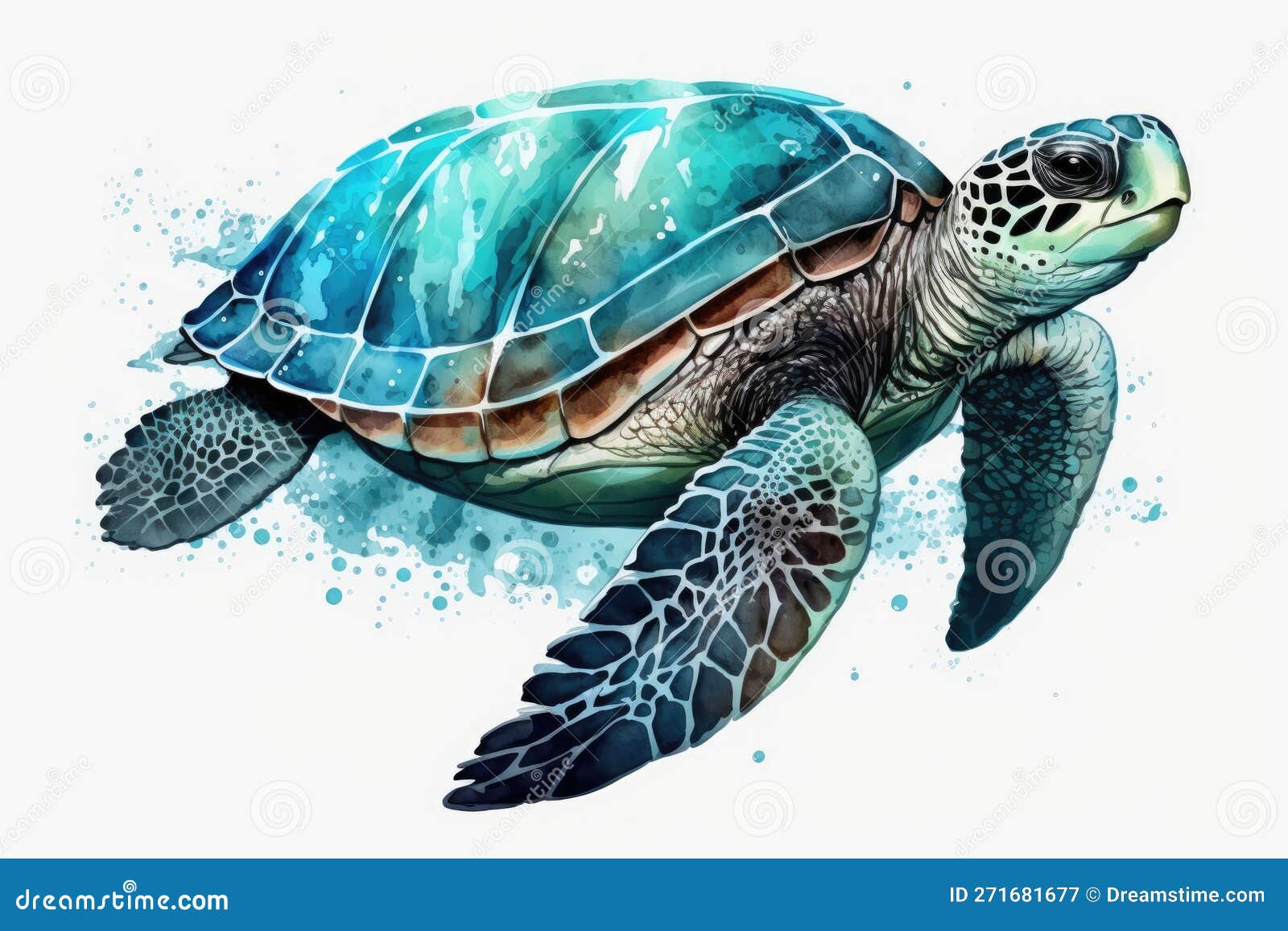 Illustration of a Sea Turtle on a White Background Stock Illustration ...