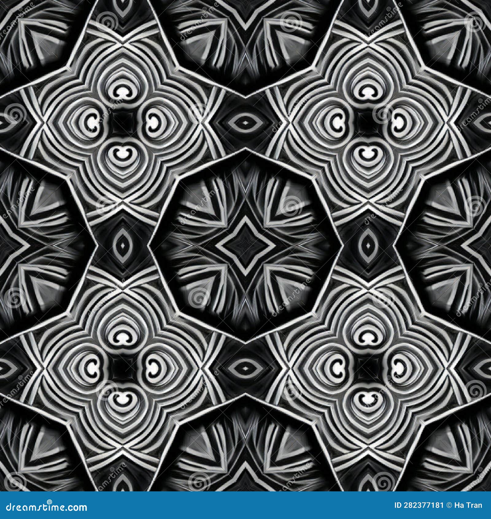 Seamless Abstract Pattern in Black and White Stock Illustration ...