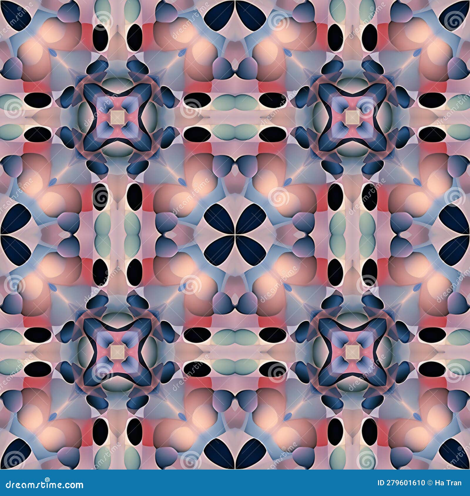 Seamless Background Pattern, Abstract Kaleidoscope Symmetrical Pattern ...