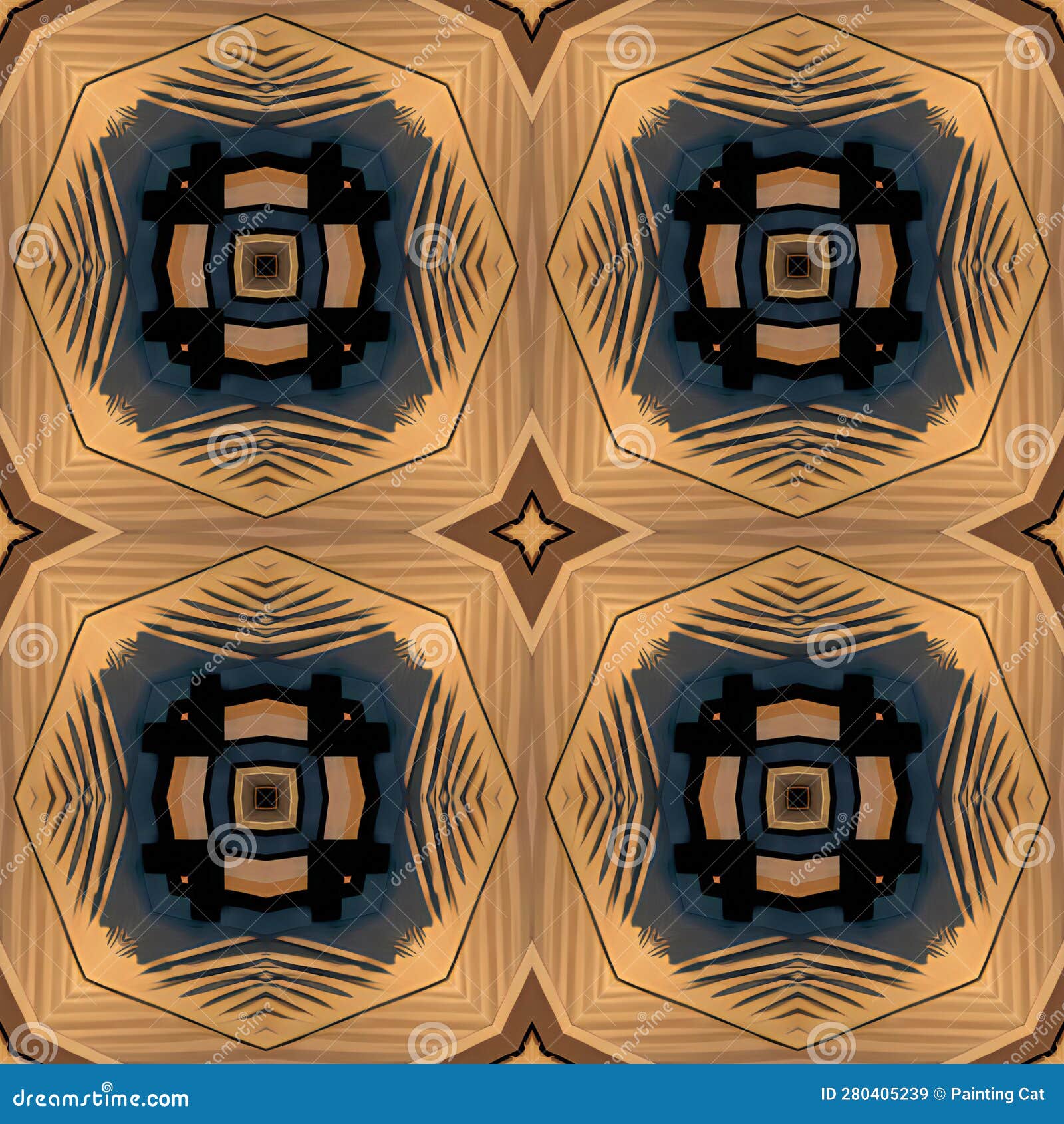 Seamless Background Pattern, Abstract Kaleidoscope Symmetrical Pattern ...