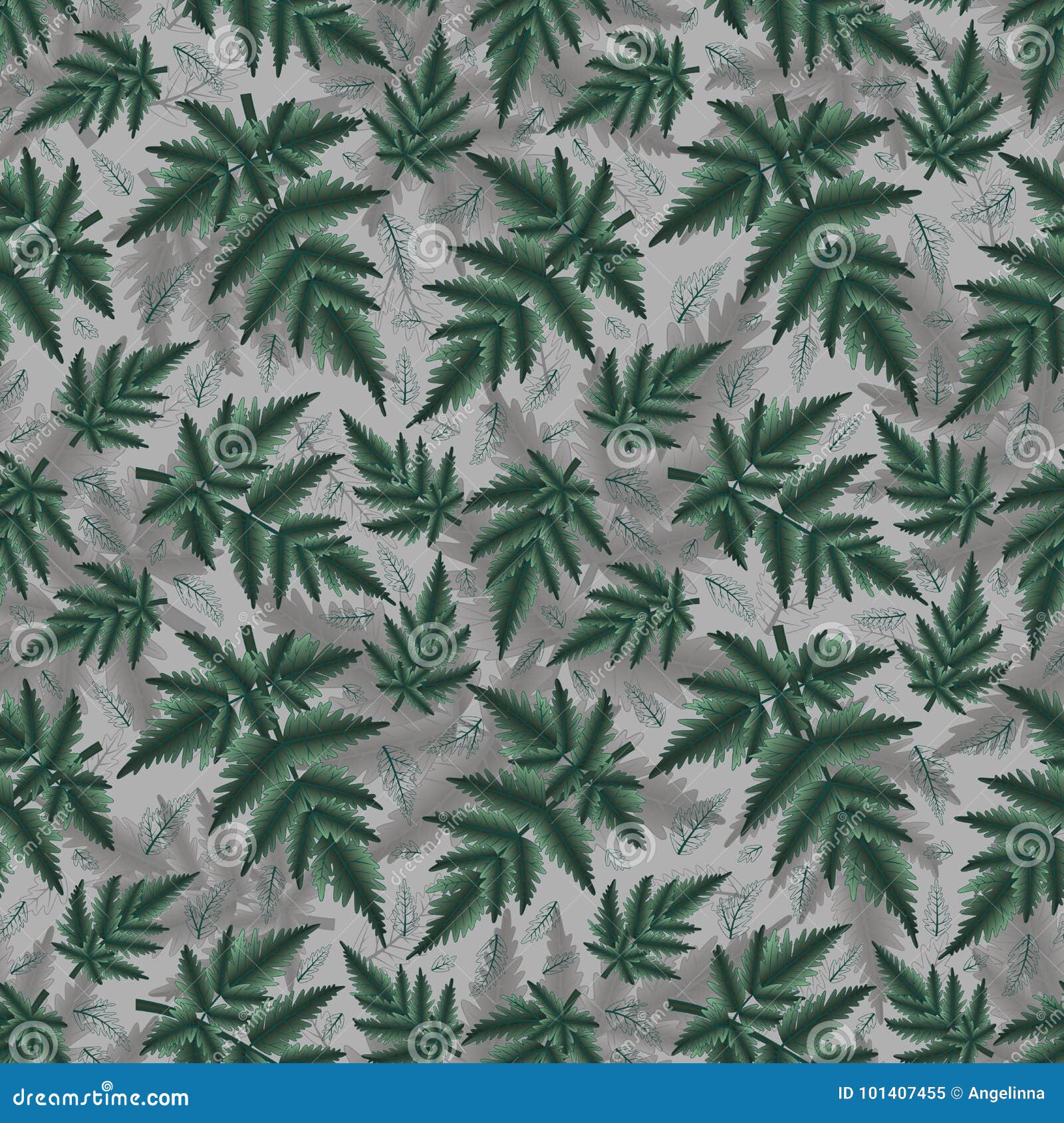 Seamless Fern Wallpaper Pattern Background Cartoon Vector ...