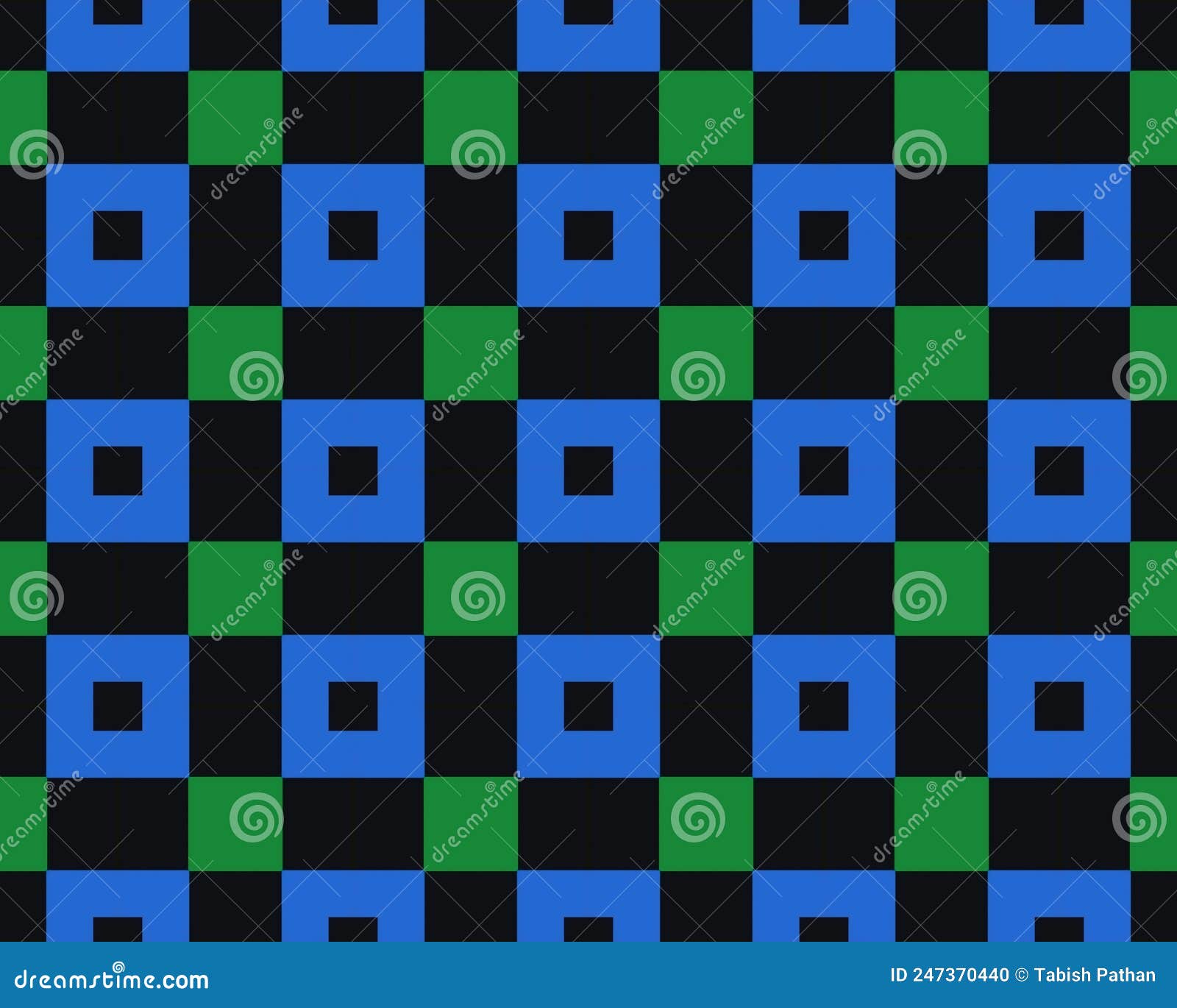 Illustration of a Seamless Green and Blue Square Tile Pattern Stock ...