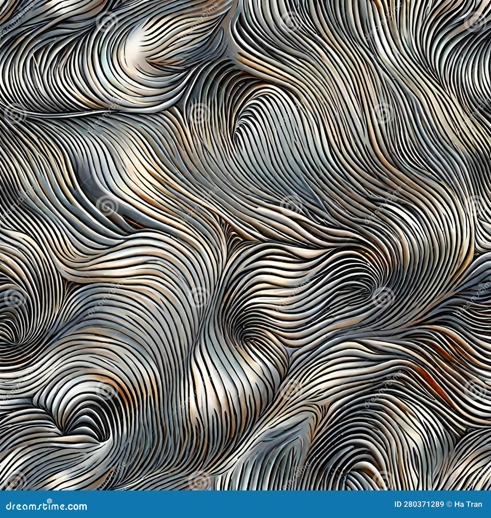 Seamless Pattern of Abstract Wavy Lines Stock Illustration ...