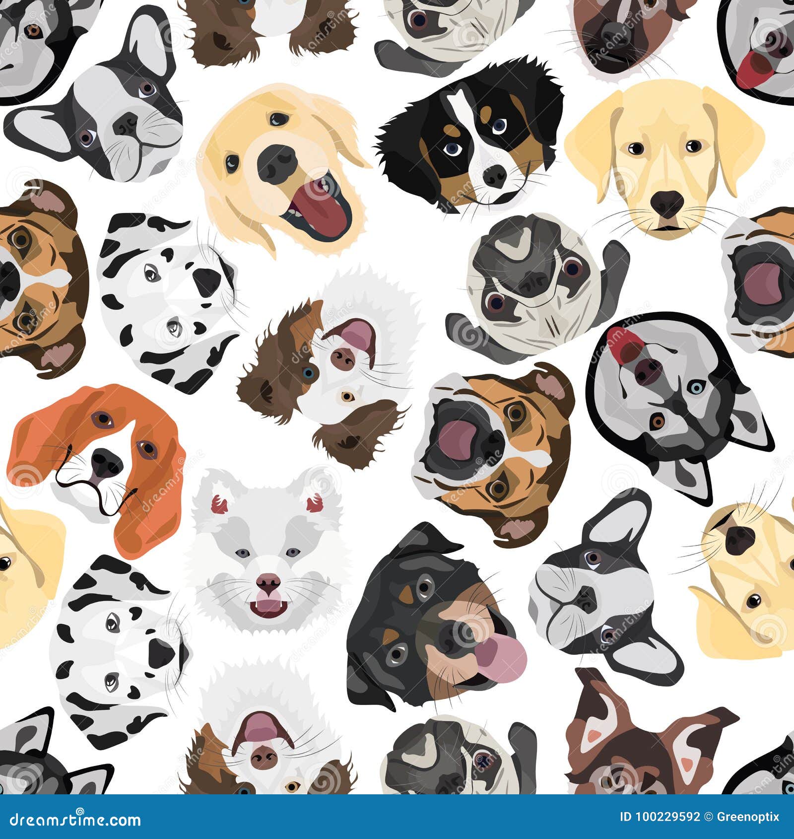 Illustration Seamless Pattern Dogs Stock Vector - Illustration of ...