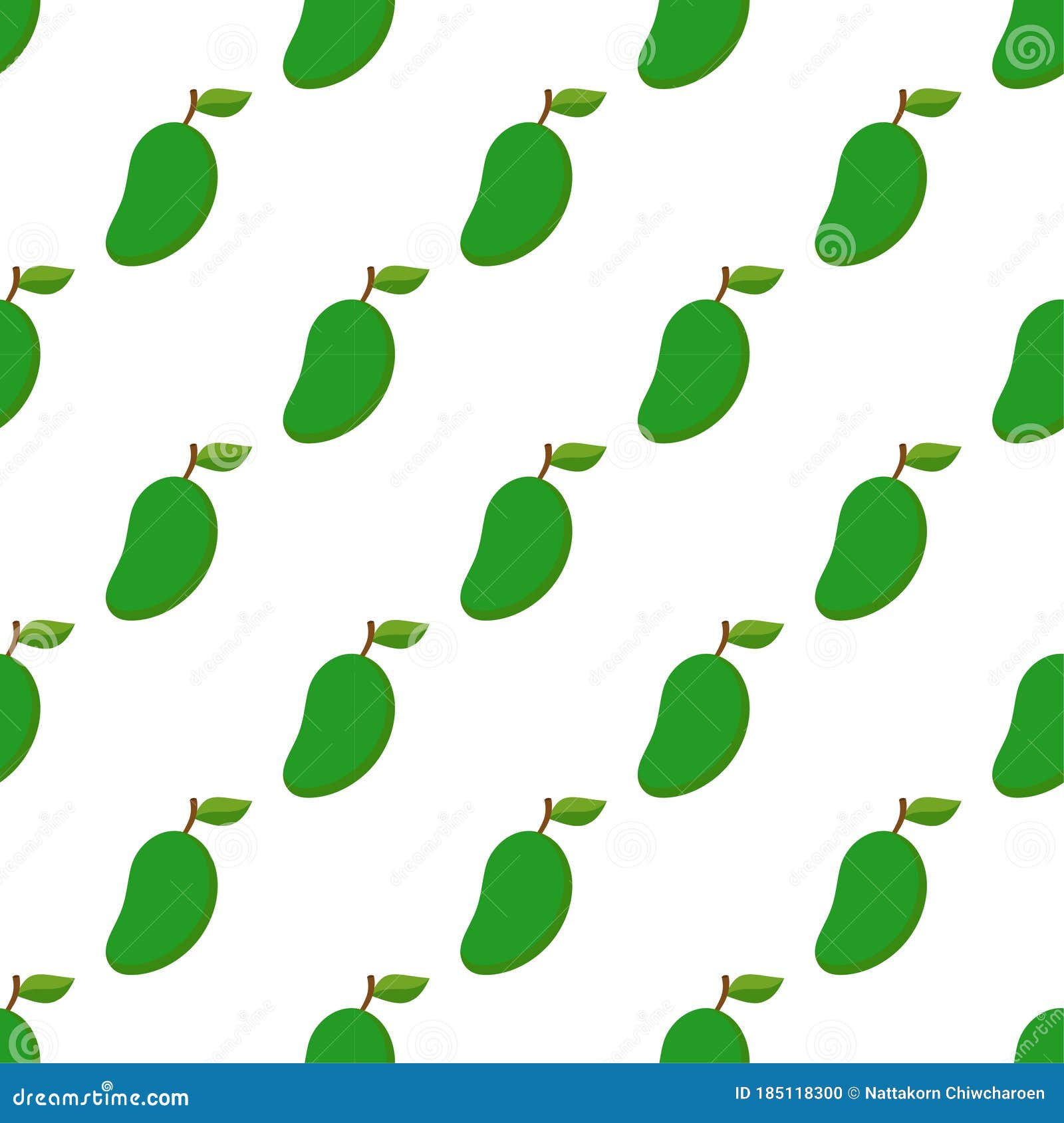 Illustration Seamless Pattern Flat Mango Isolated on White Background ...
