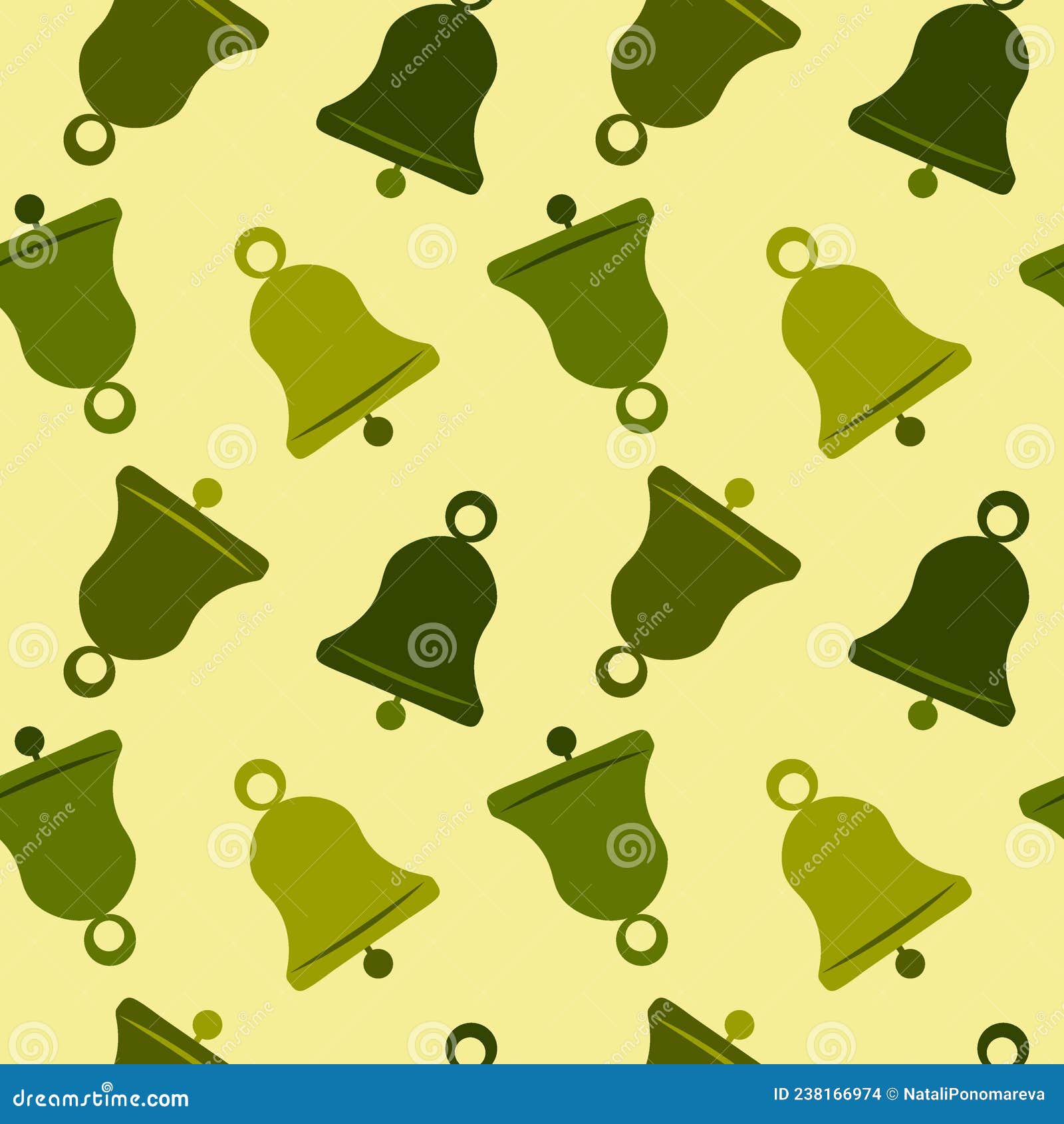 Illustration a Seamless Pattern on a Square Background - a Bell. Design ...