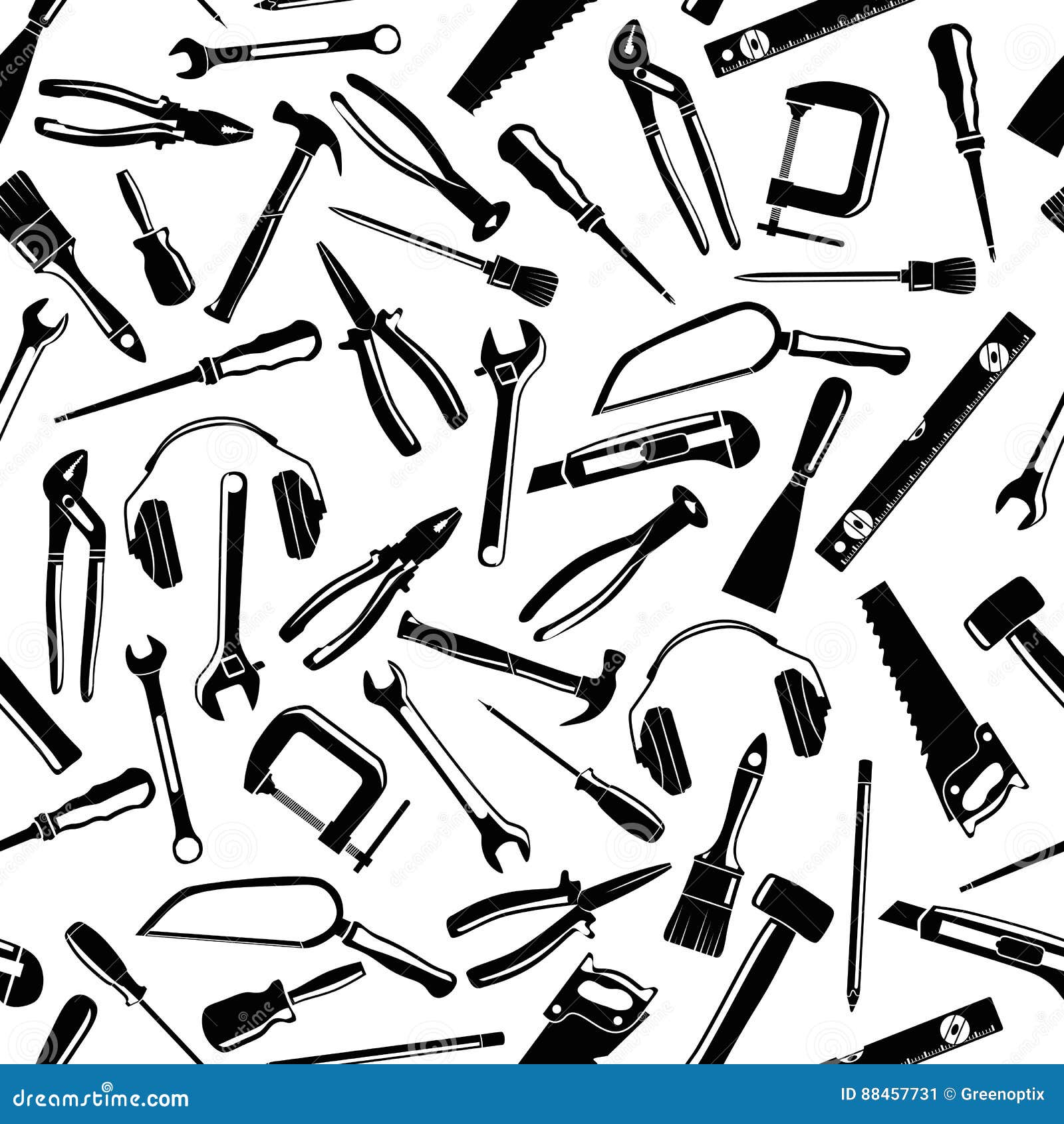 Illustration Seamless Pattern Tools Stock Vector - Illustration of ...