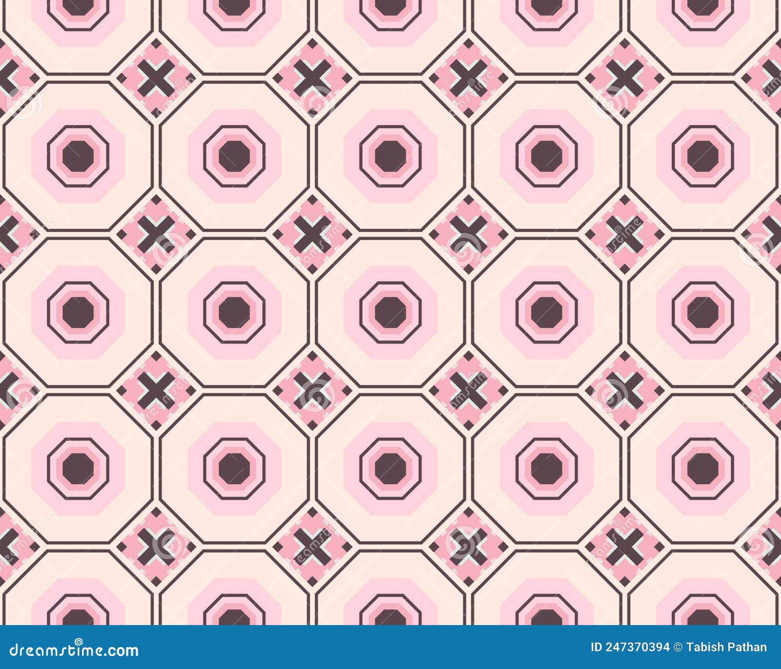 Illustration of a Seamless Pink Hexagon and Rhombus Shaped Tile Pattern ...