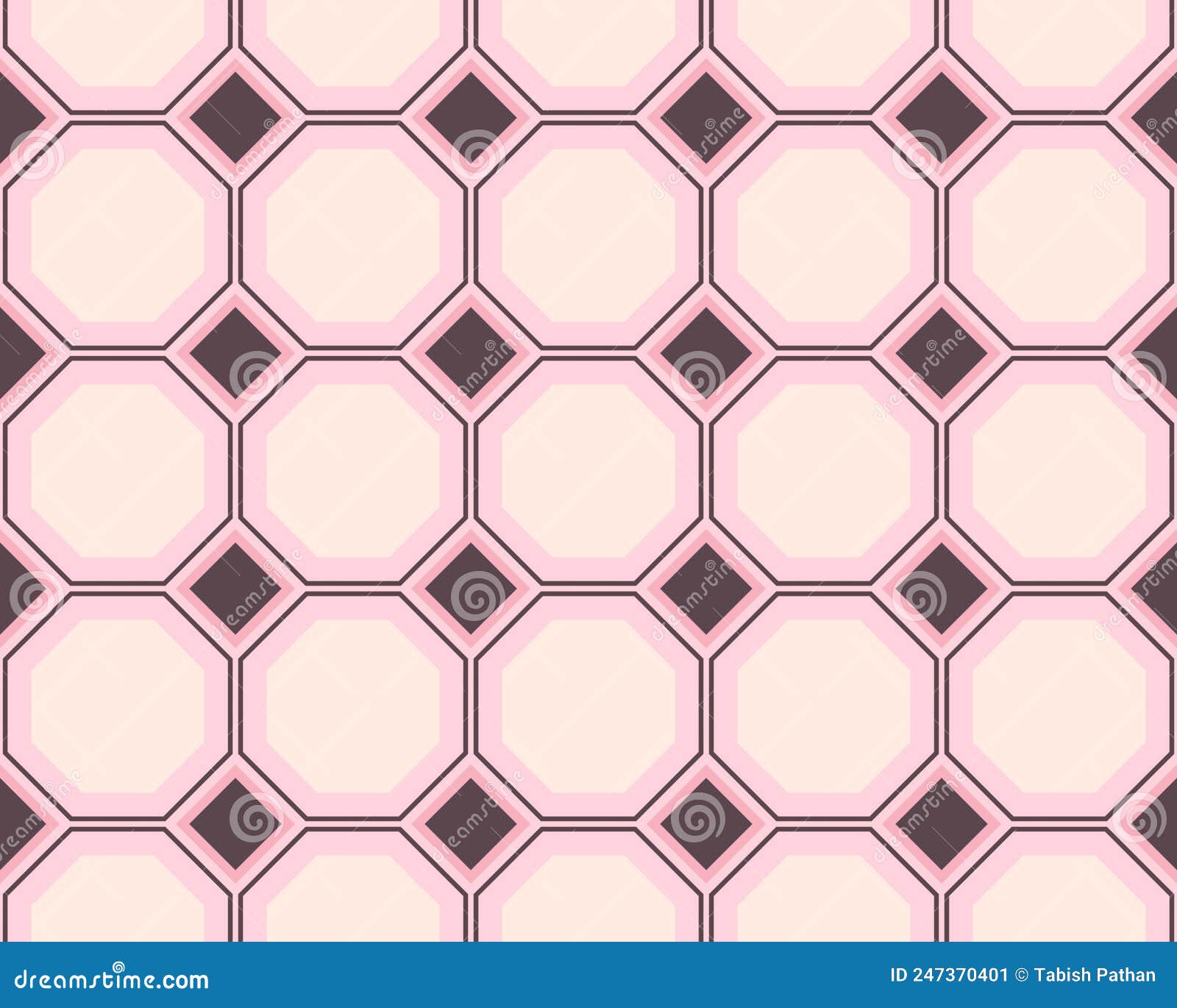 Illustration of a Seamless Pink Hexagon and Rhombus Sh.aped Tile ...