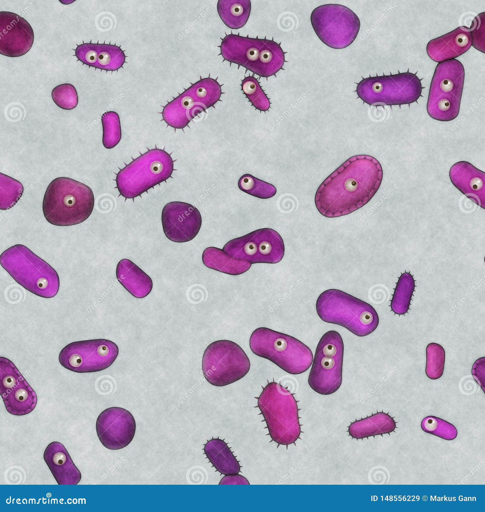 Seamless Pink Microbes Texture Background Stock Illustration ...
