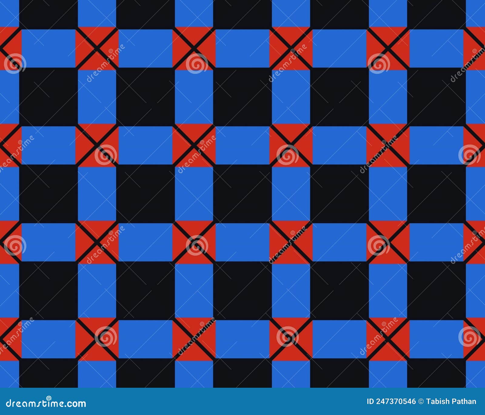 Illustration of a Seamless Red and Blue Square Tile Pattern Stock ...