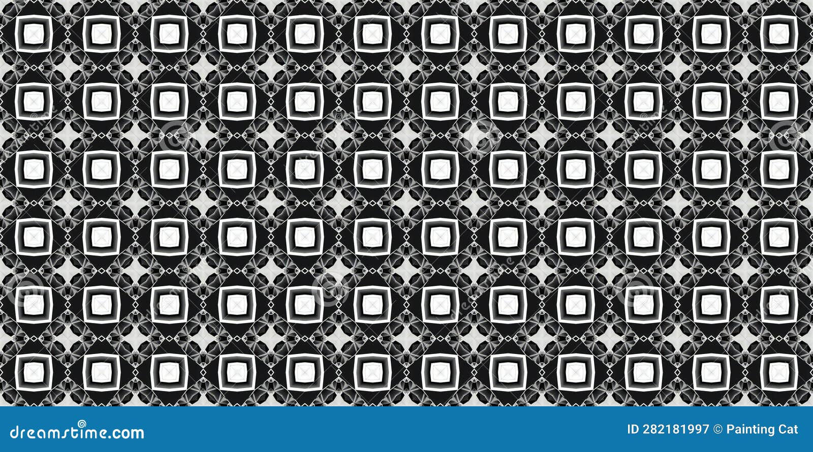 Seamless Repeatable Abstract Geometric Pattern with Black, White and ...