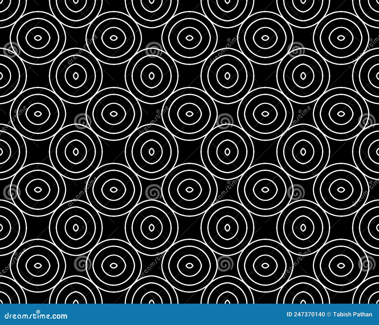 Illustration of a Seamless Spiral Shaped Tile Pattern on a Black ...
