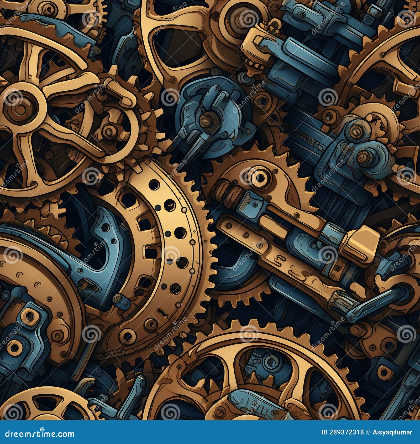 An Illustration of a Seamless Tile Pattern Inside the Mechanical Engine ...