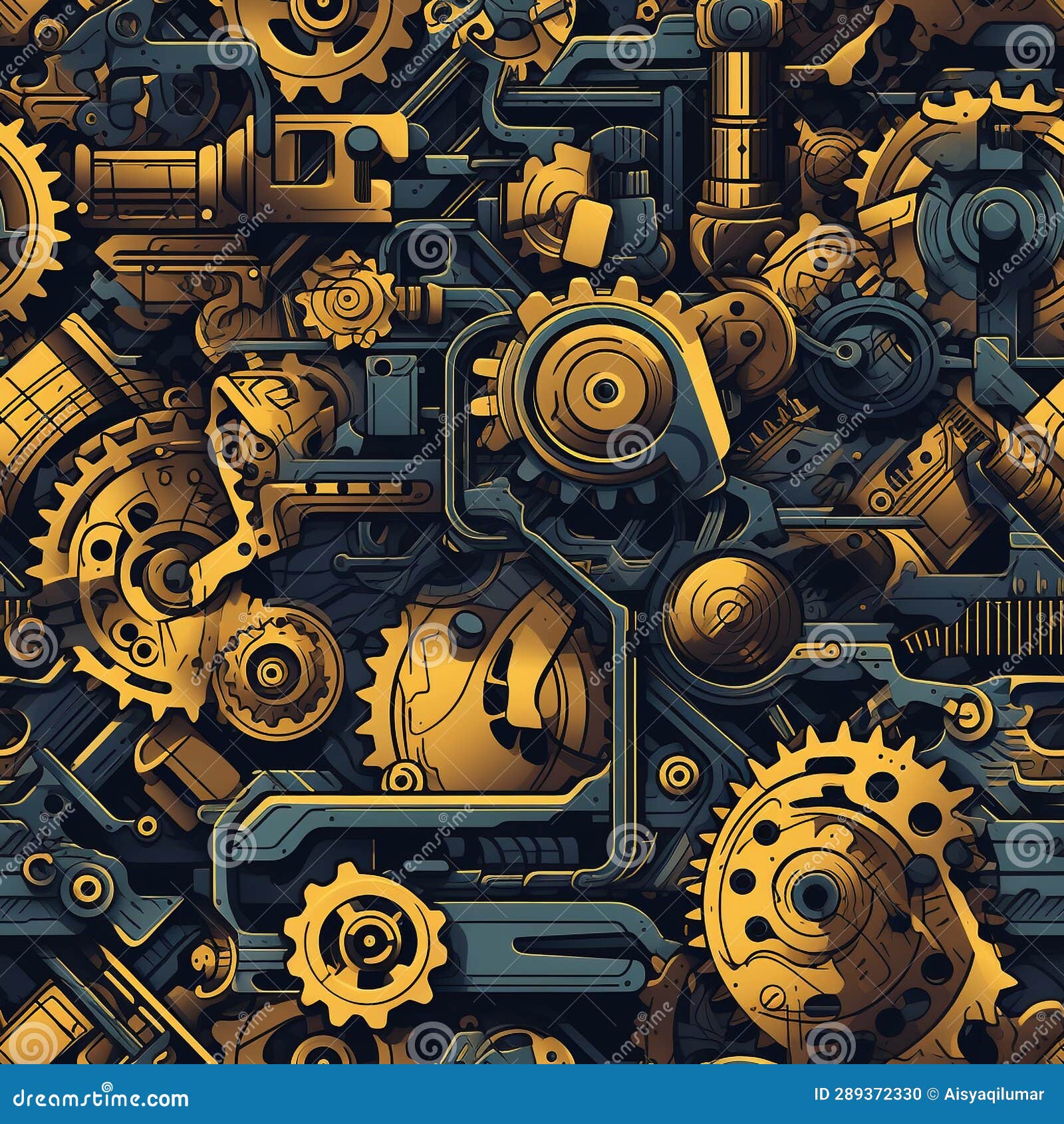 An Illustration of a Seamless Tile Pattern Inside the Mechanical Engine ...