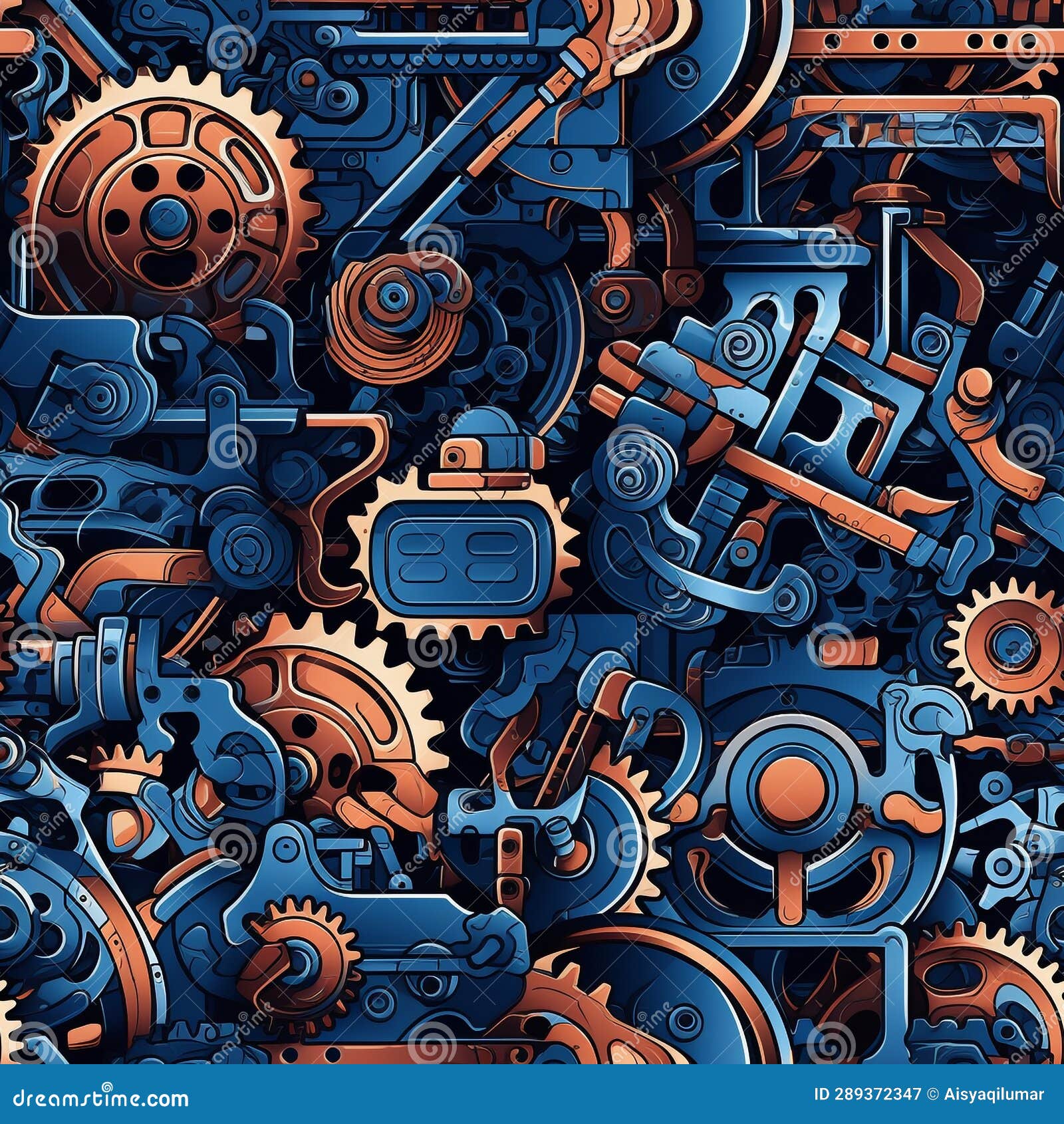 An Illustration of a Seamless Tile Pattern Inside the Mechanical Engine ...