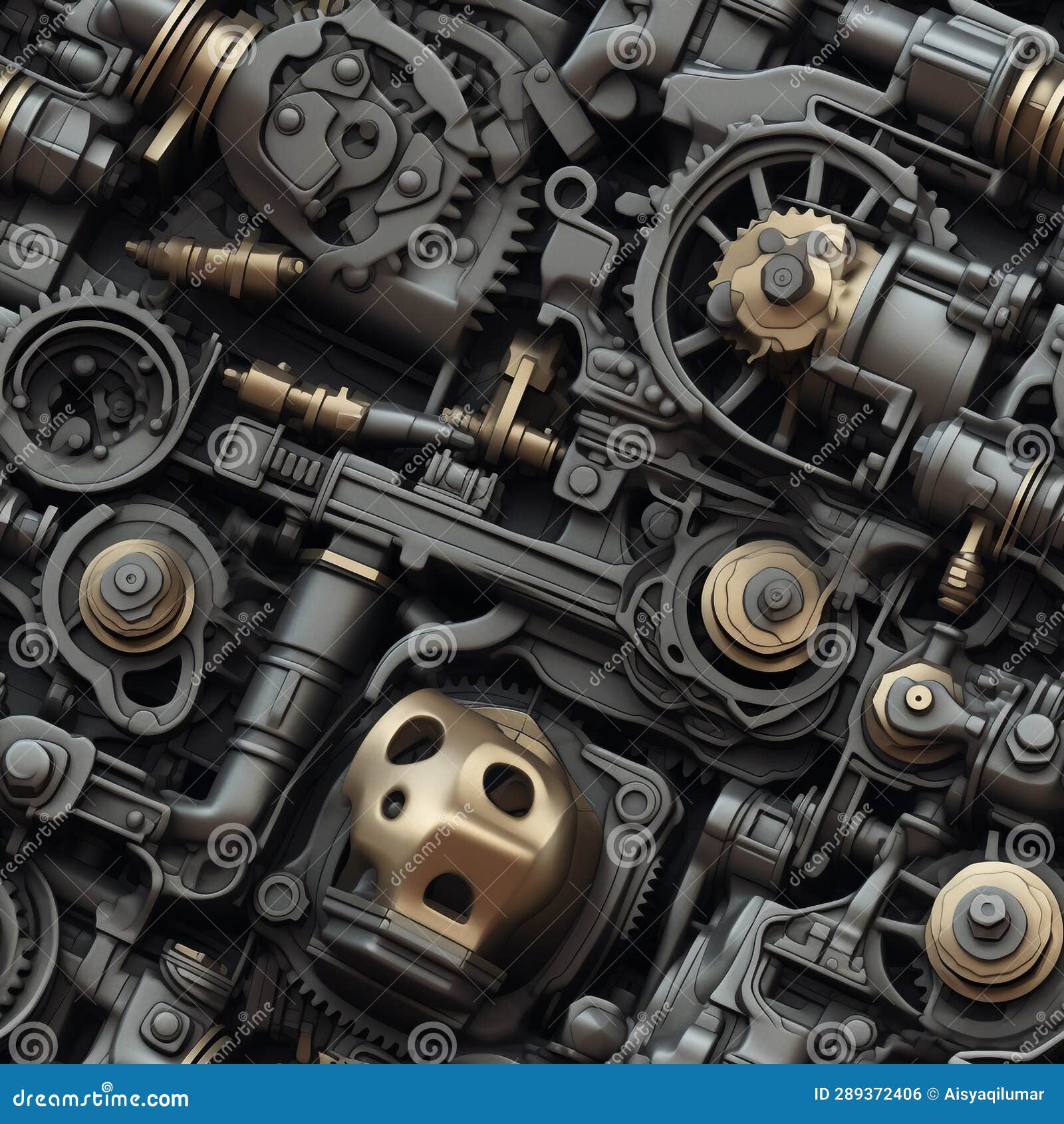 An Illustration of a Seamless Tile Pattern Inside the Mechanical Engine ...