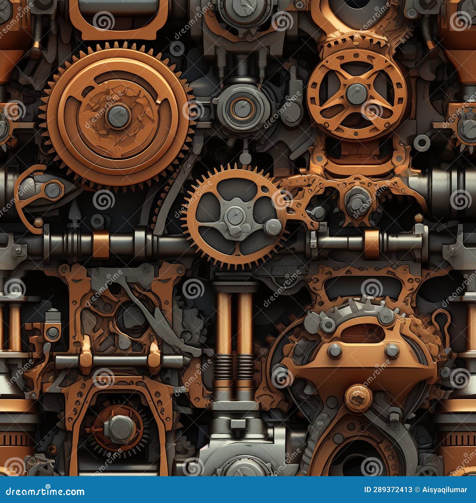 An Illustration of a Seamless Tile Pattern Inside the Mechanical Engine ...