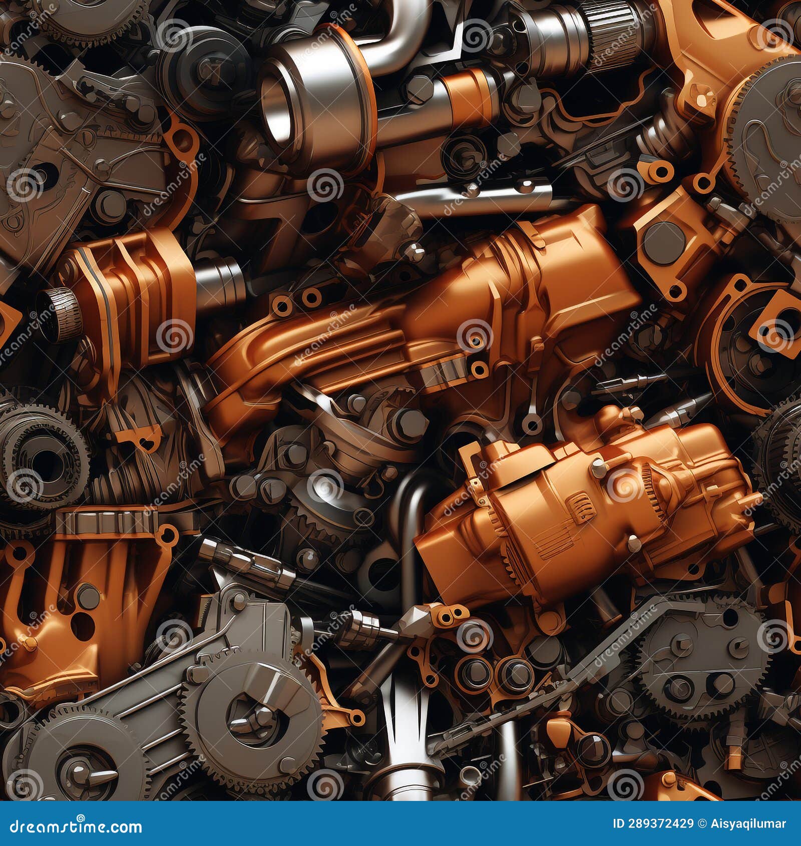 An Illustration of a Seamless Tile Pattern Inside the Mechanical Engine ...