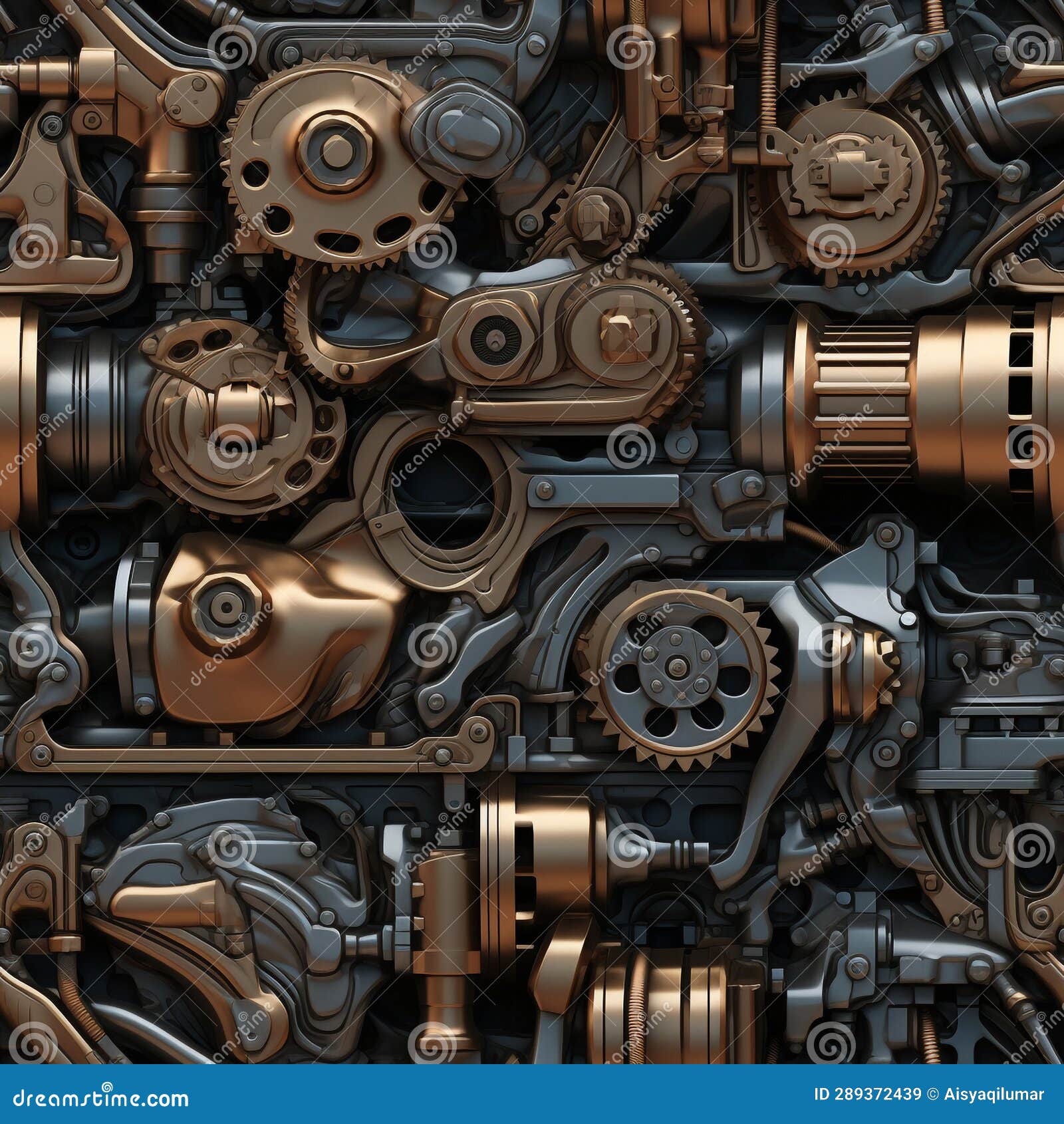 An Illustration of a Seamless Tile Pattern Inside the Mechanical Engine ...