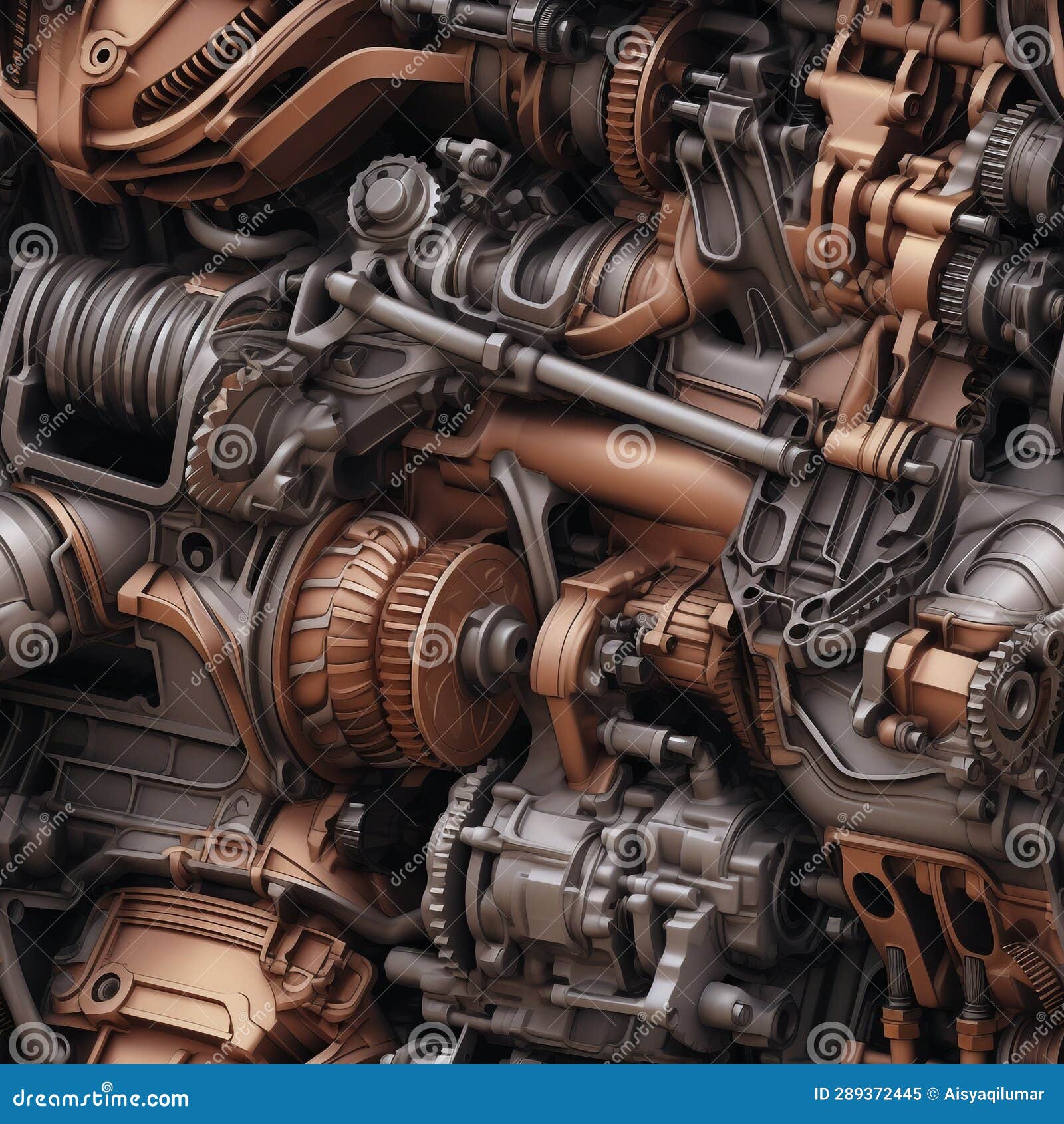 An Illustration of a Seamless Tile Pattern Inside the Mechanical Engine ...