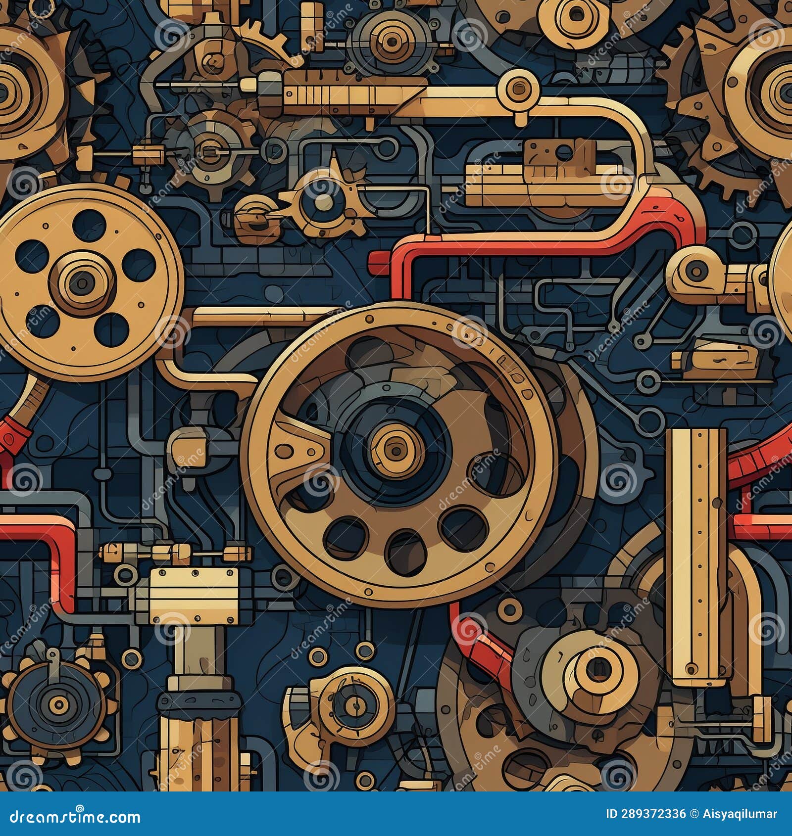 An Illustration of a Seamless Tile Pattern Inside the Mechanical Engine ...