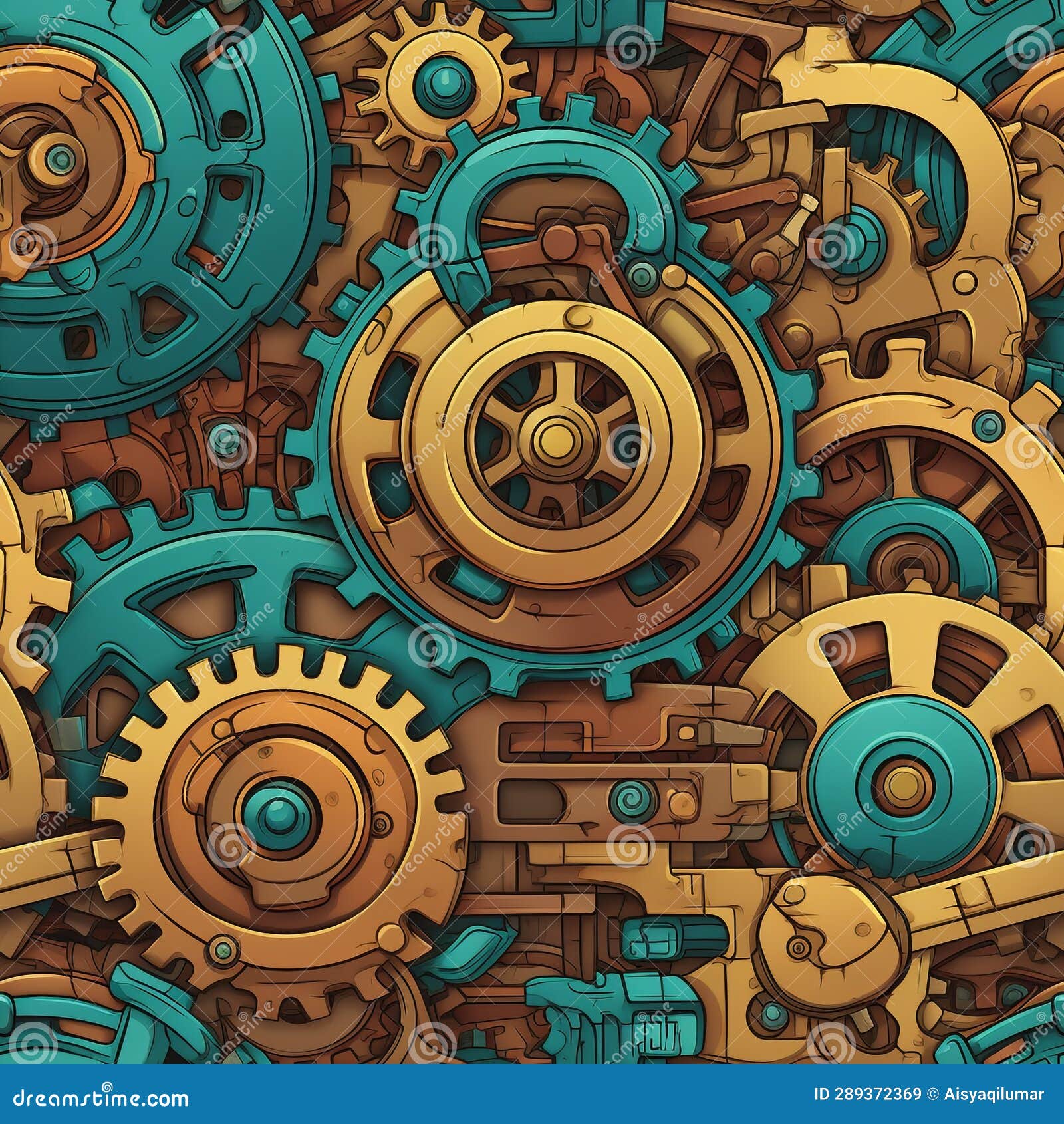 An Illustration of a Seamless Tile Pattern Inside the Mechanical Engine ...